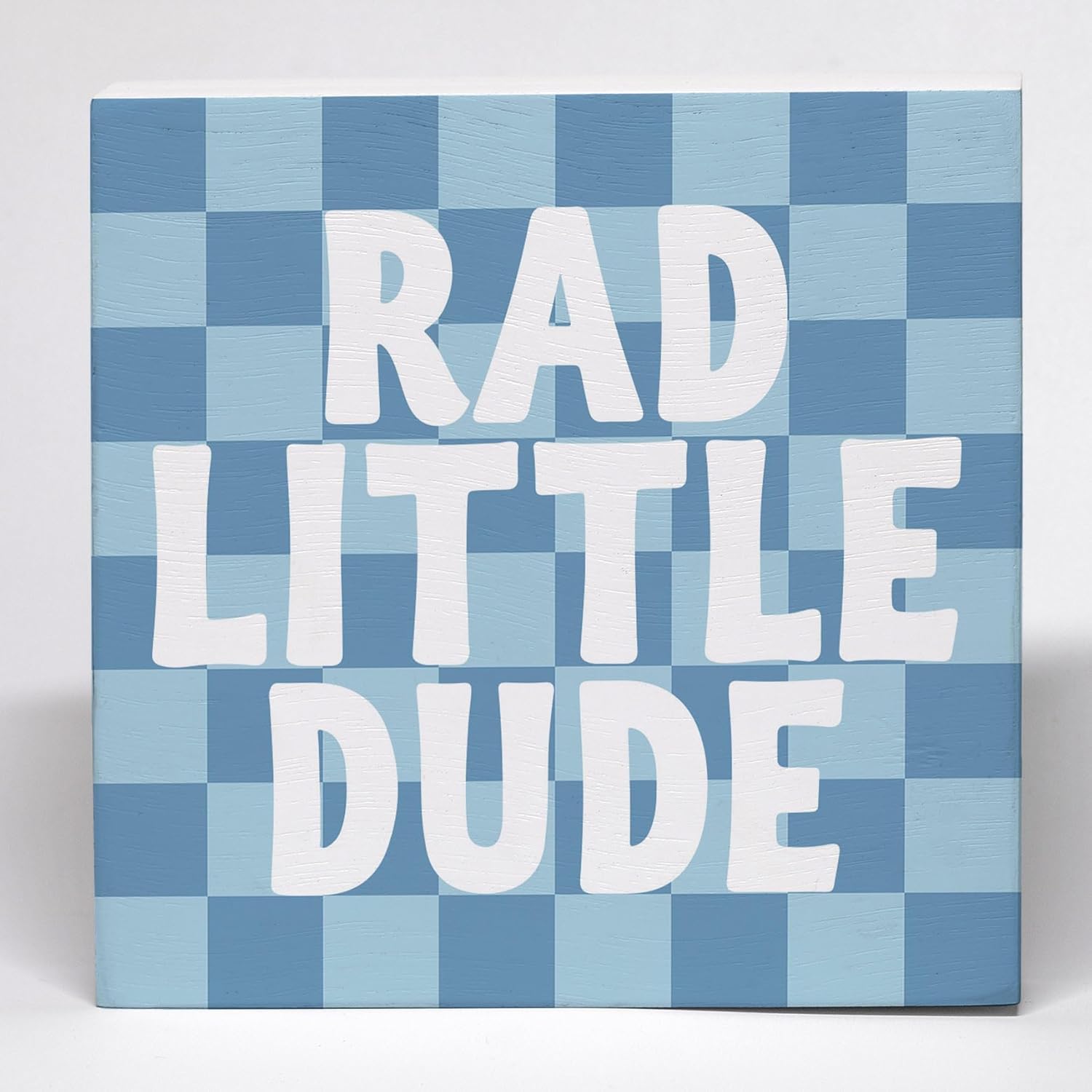 Amazon.com: Yorhifa Blue and White Checkerboard Preppy Wood Box Sign ...