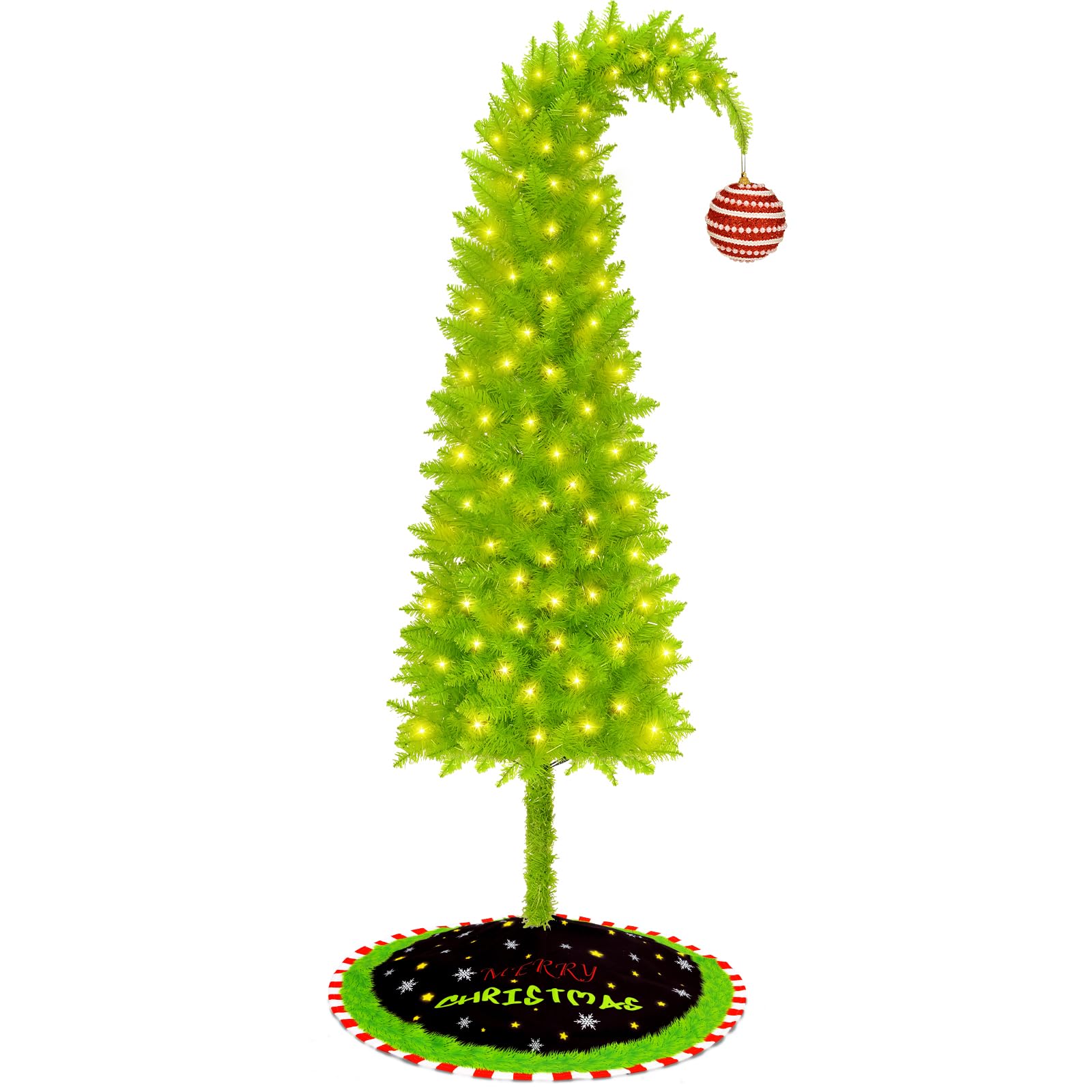 Amazon.com: Christmas Tree 6ft, Quick 1 Minute Setup Whimsical Bendable ...