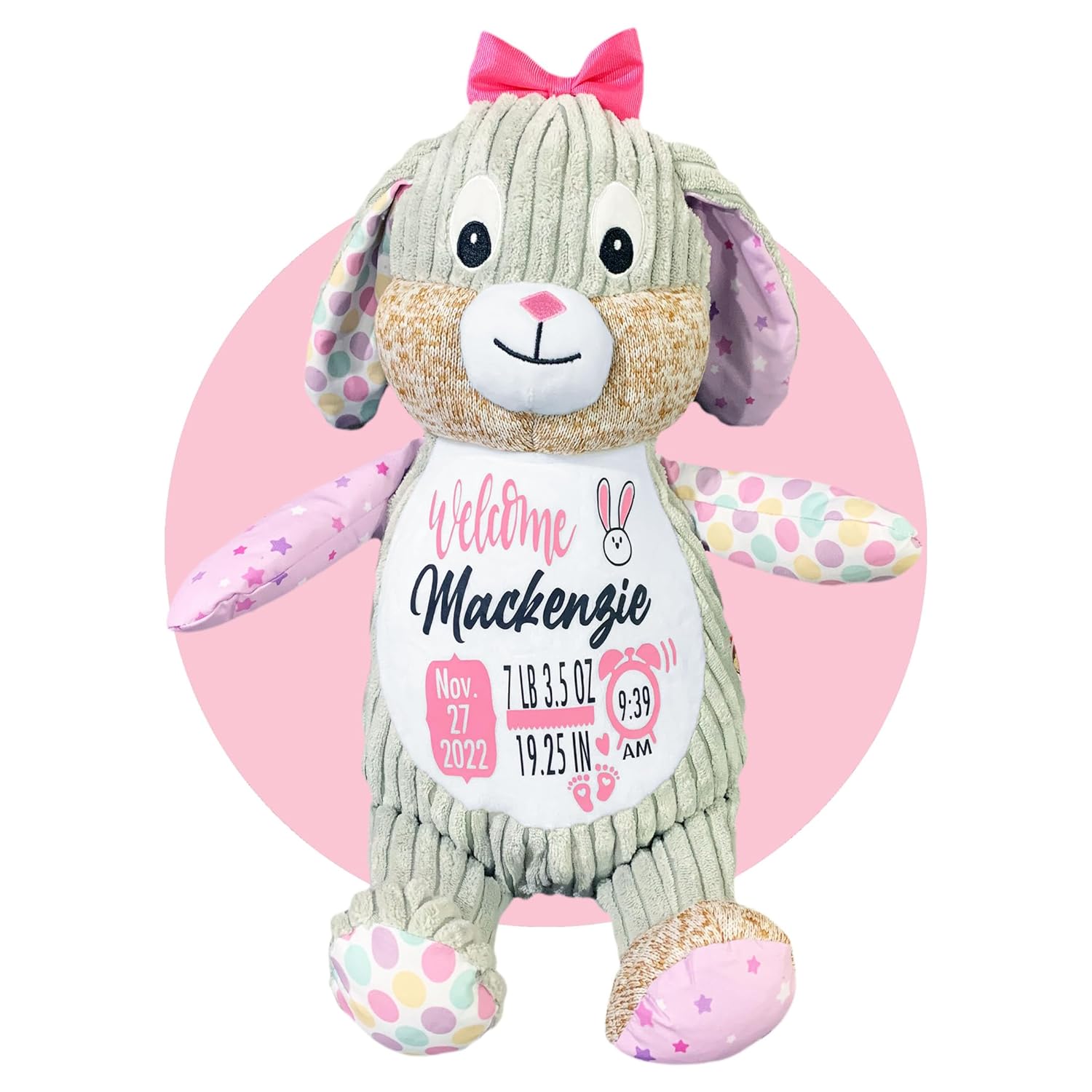 Amazon.com: Baby Birth Stats Plush - Birth Announcement Stuffed Animals ...