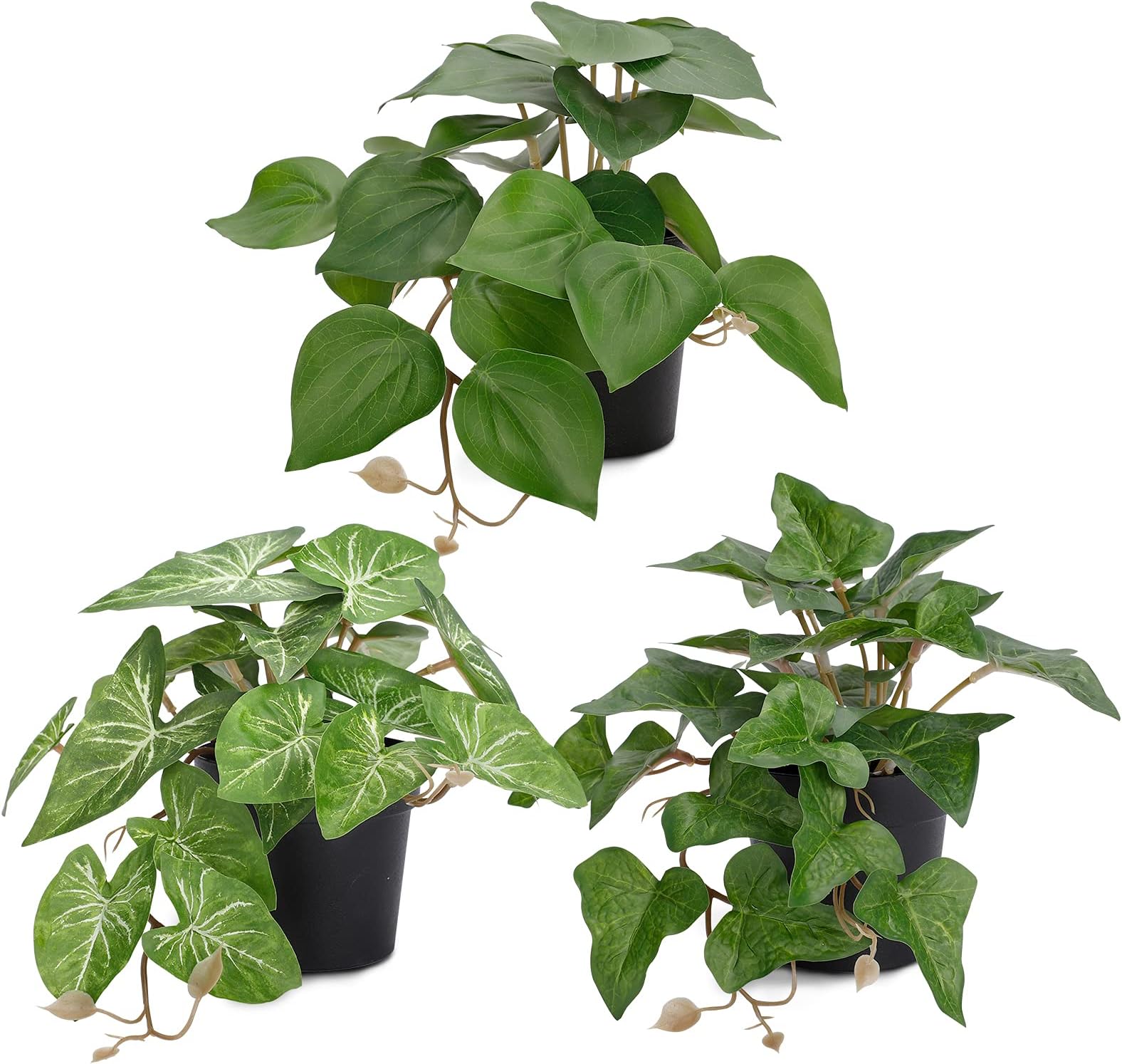Amazon.com: COCOBOO 3 Packs Fake Plants, Small Artificial Plants with ...