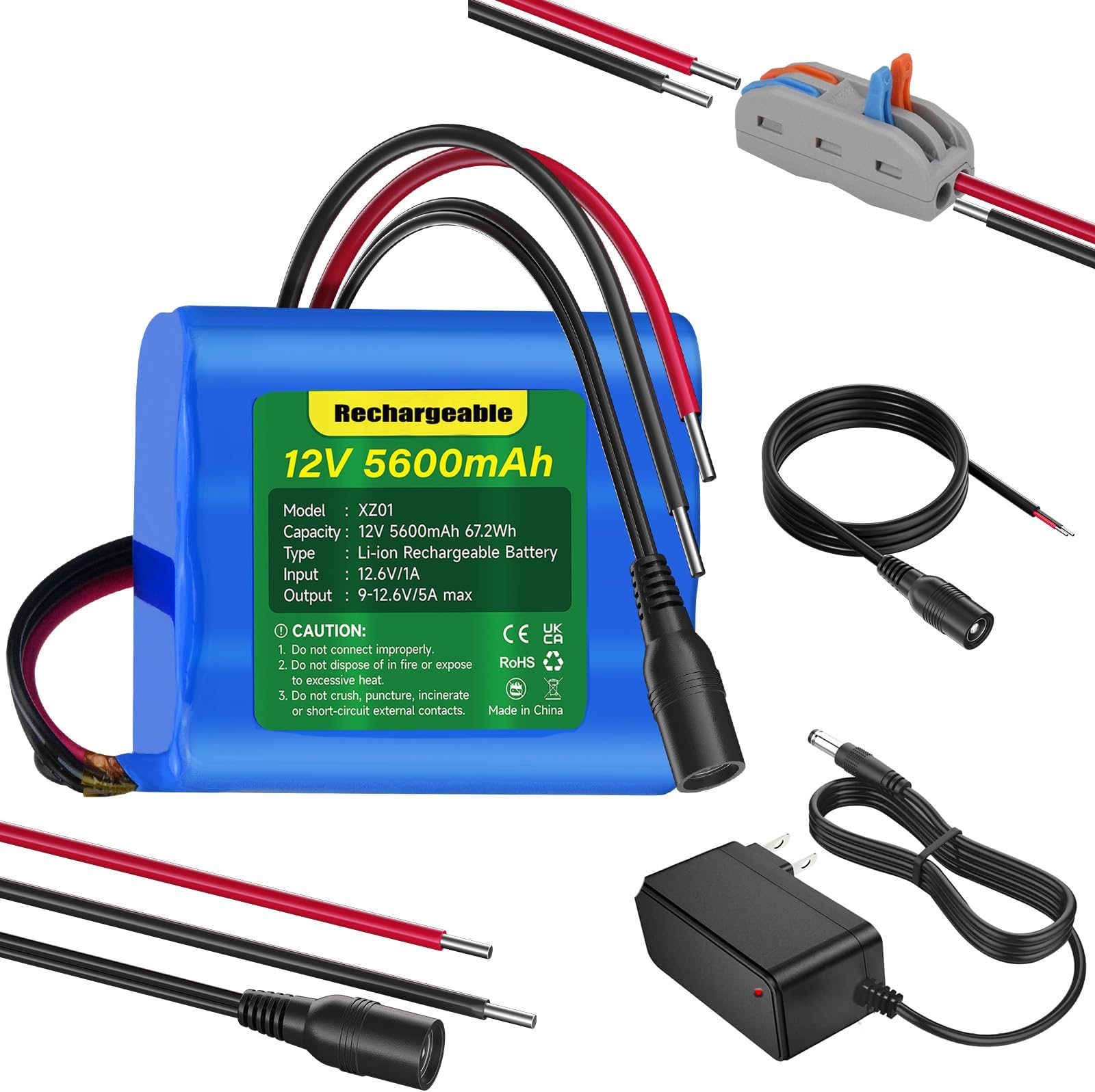 Amazon.com: Exell Battery AA 12-volt NiCad Battery, 1000mAh, Pack of 10 ...