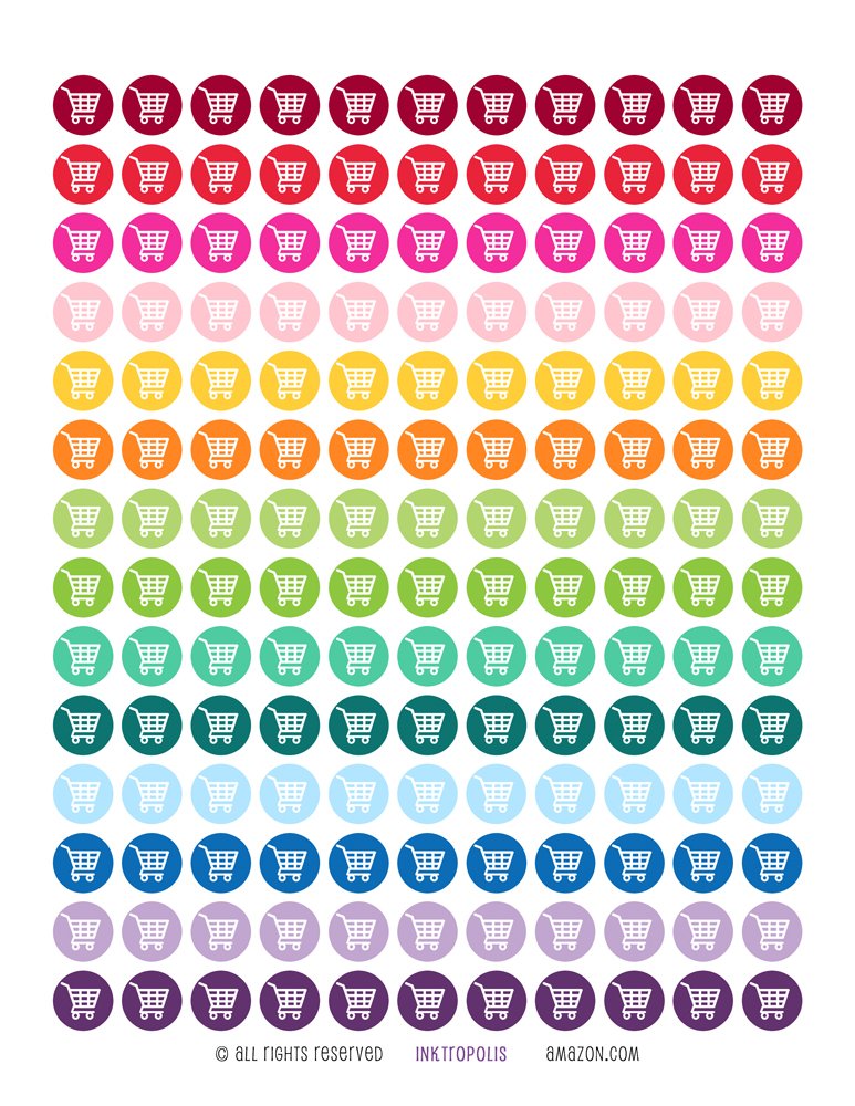 Amazon.com: Monthly Planner Stickers Shopping Cart Stickers Planner ...