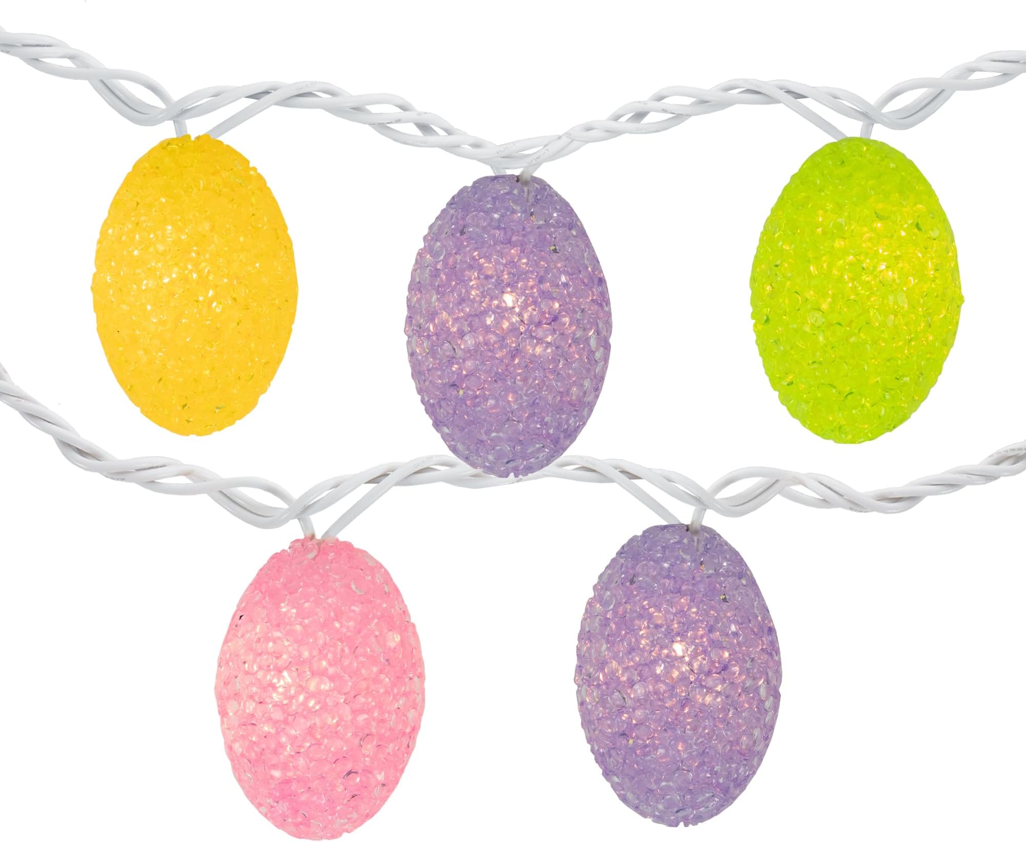 Amazon.com: 10-Count Pearl Multi-Colored Easter Egg String Light Set, 7 ...