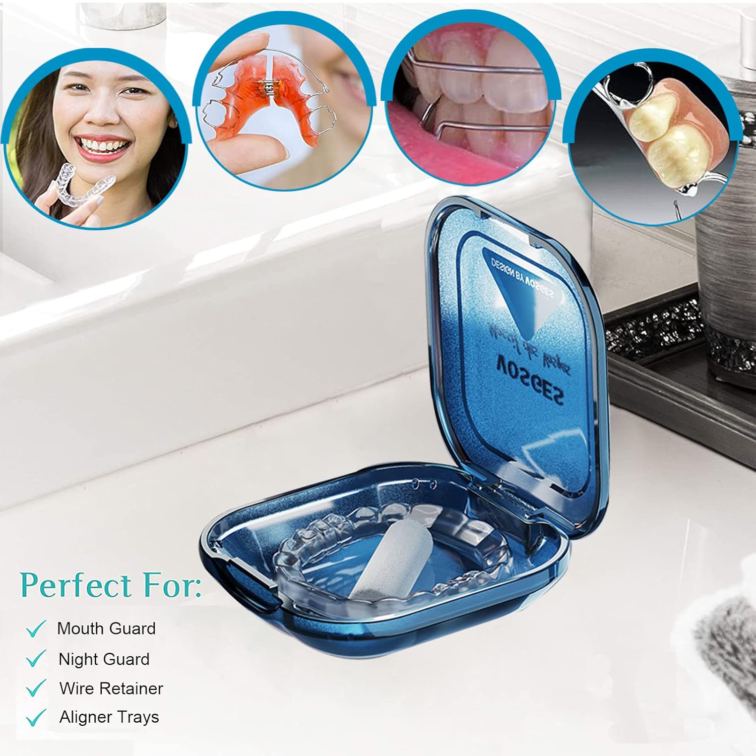 Pack Retainer Case, Cute Retainer Case with Slim, Night Mouth Guard ...