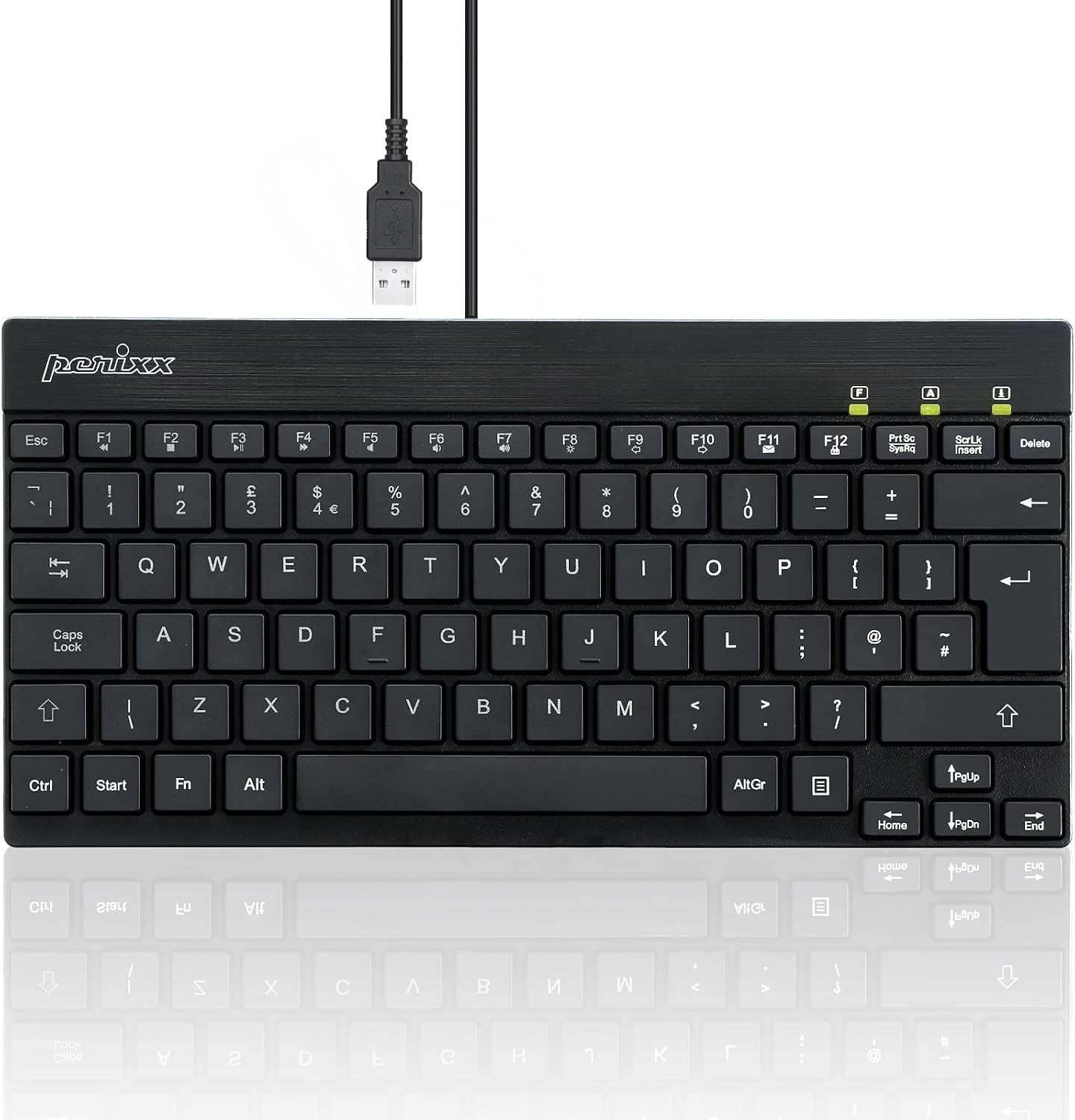 Perixx PERIBOARD-326 Wired USB Mini Backlit Keyboard, Quiet Typing ...