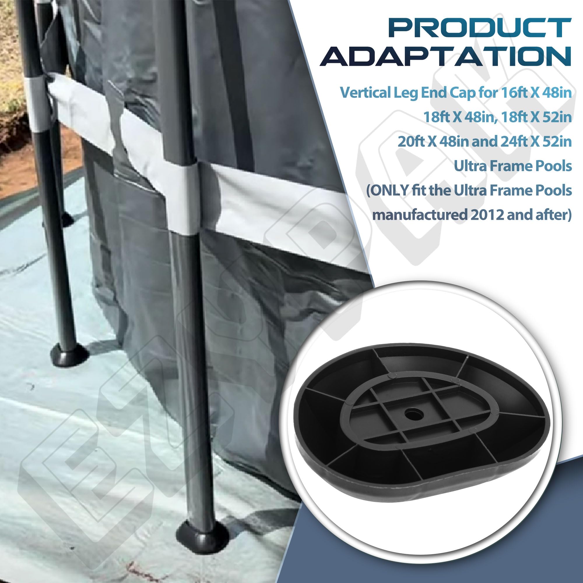 Above Ground Pool Stabilizers Pool Leg End Caps - 4-Pack PVC ...