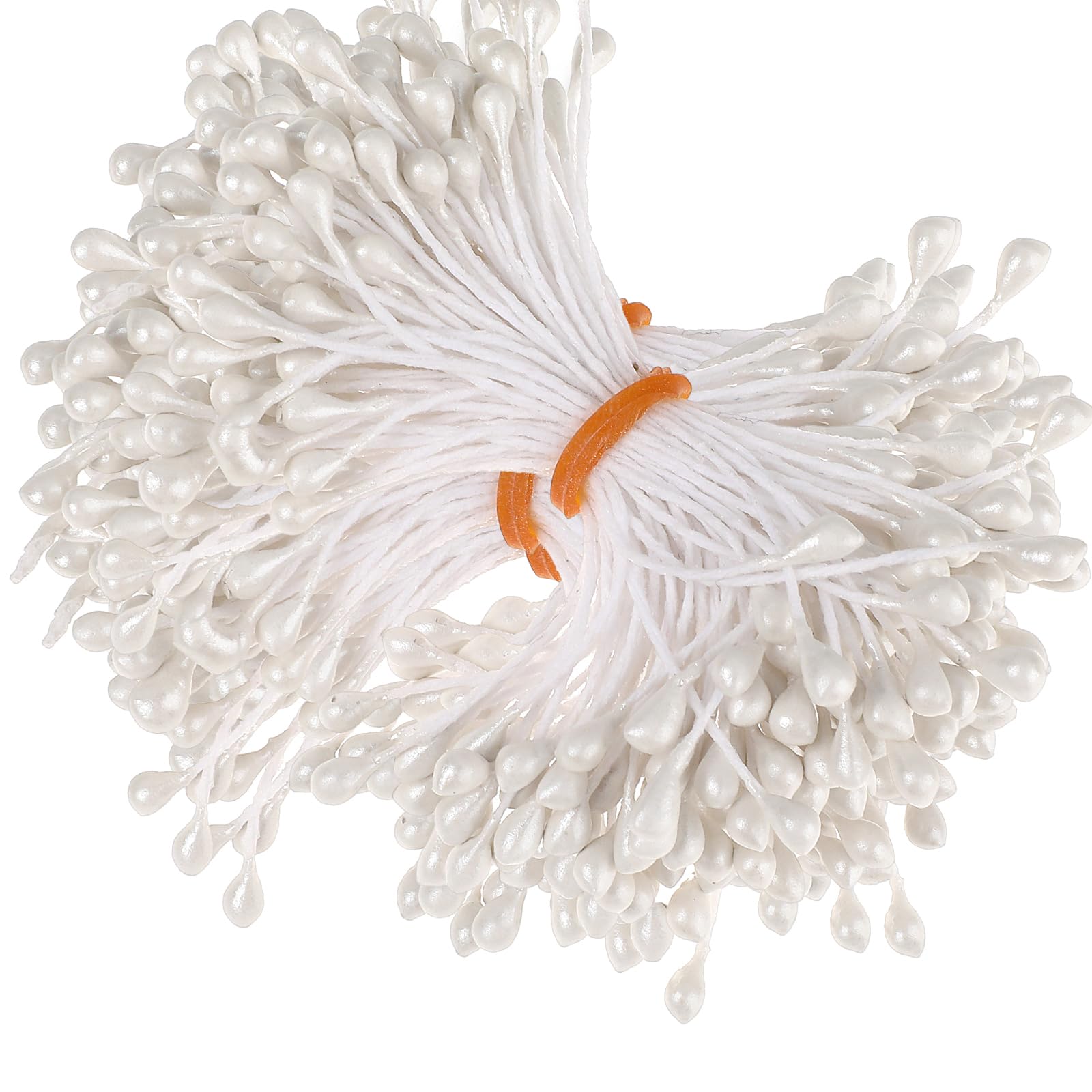 Amazon.com: 750 Pcs Flower Stamens, 3mm White Pearl Double Heads Flower ...