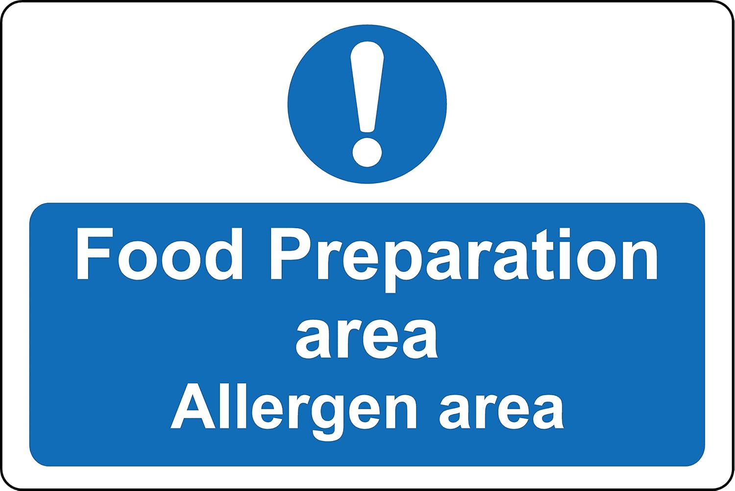 Food preparation area allergen area Safety sign - Self adhesive sticker ...