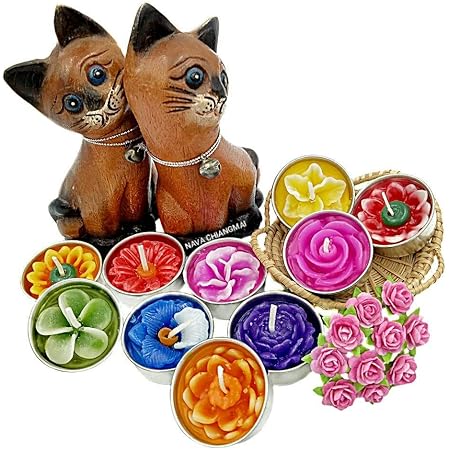 Amazon.com: NAVA CHIANGMAI Flower Tealight Candles Scented Tea Lights ...