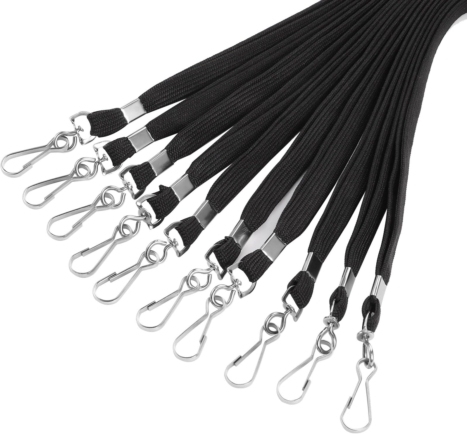 Amazon.com: 25 Pack Black Lanyard Bulk Lanyards for Id Badges Flat ...