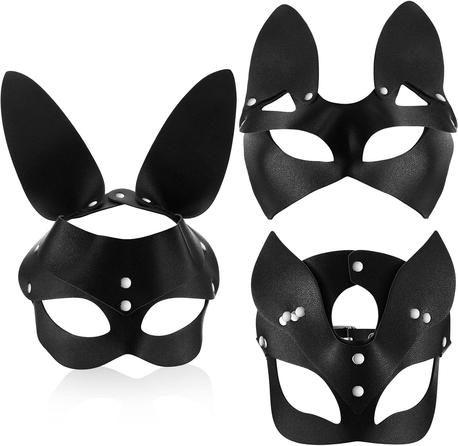 Amazon.com: Hercicy 3 Pcs Women PU Leather Masks Cat Mask for Women ...