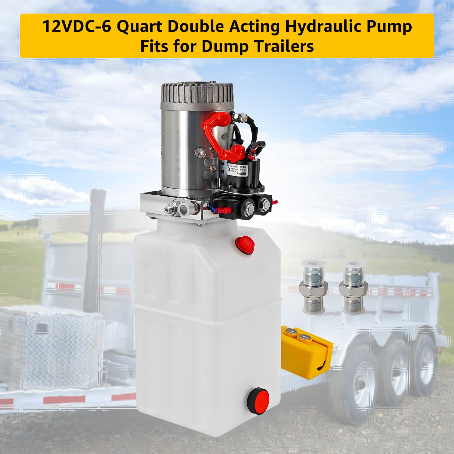 6 Quart Hydraulic Pump KTI 12V DC Hydraulic Pump For Dump Trailers - 6 ...