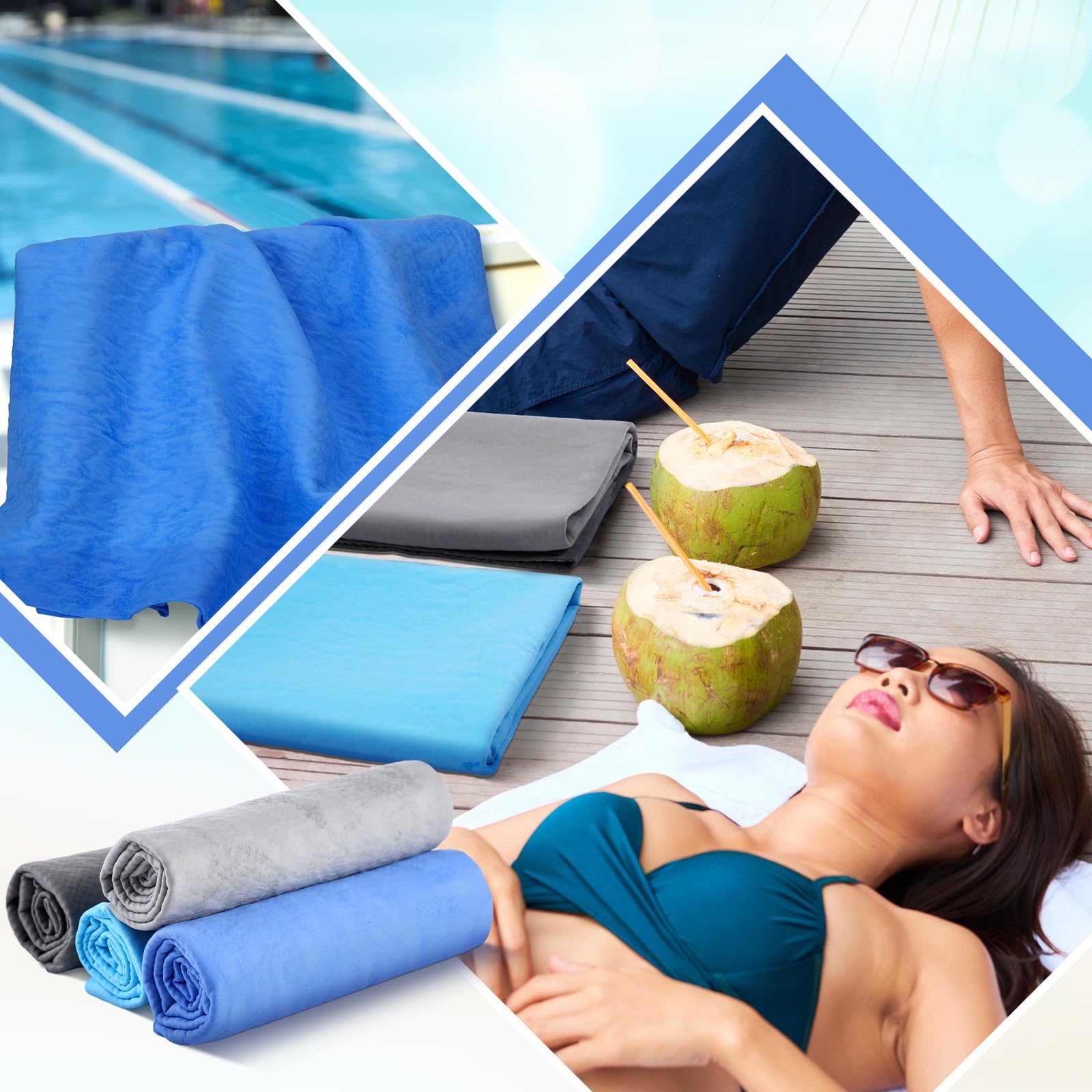 4 Pcs Swim Chamois Towel Swim Towel Shammy Towel Swimming Towel Sports ...