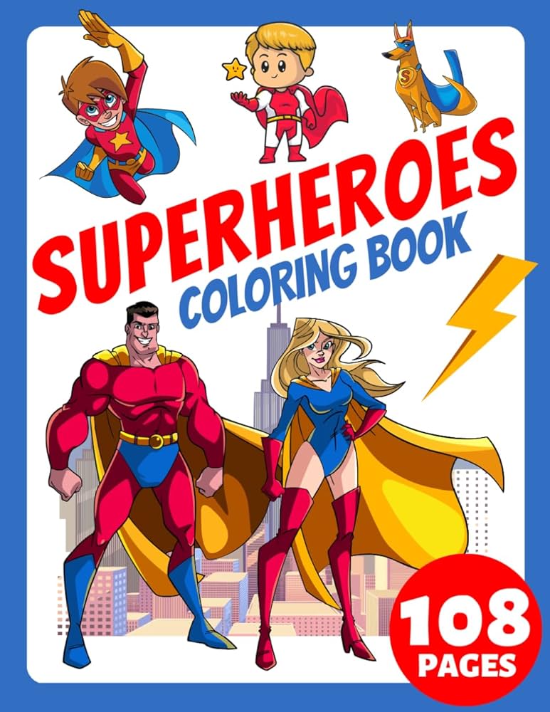 superheroes coloring book pages