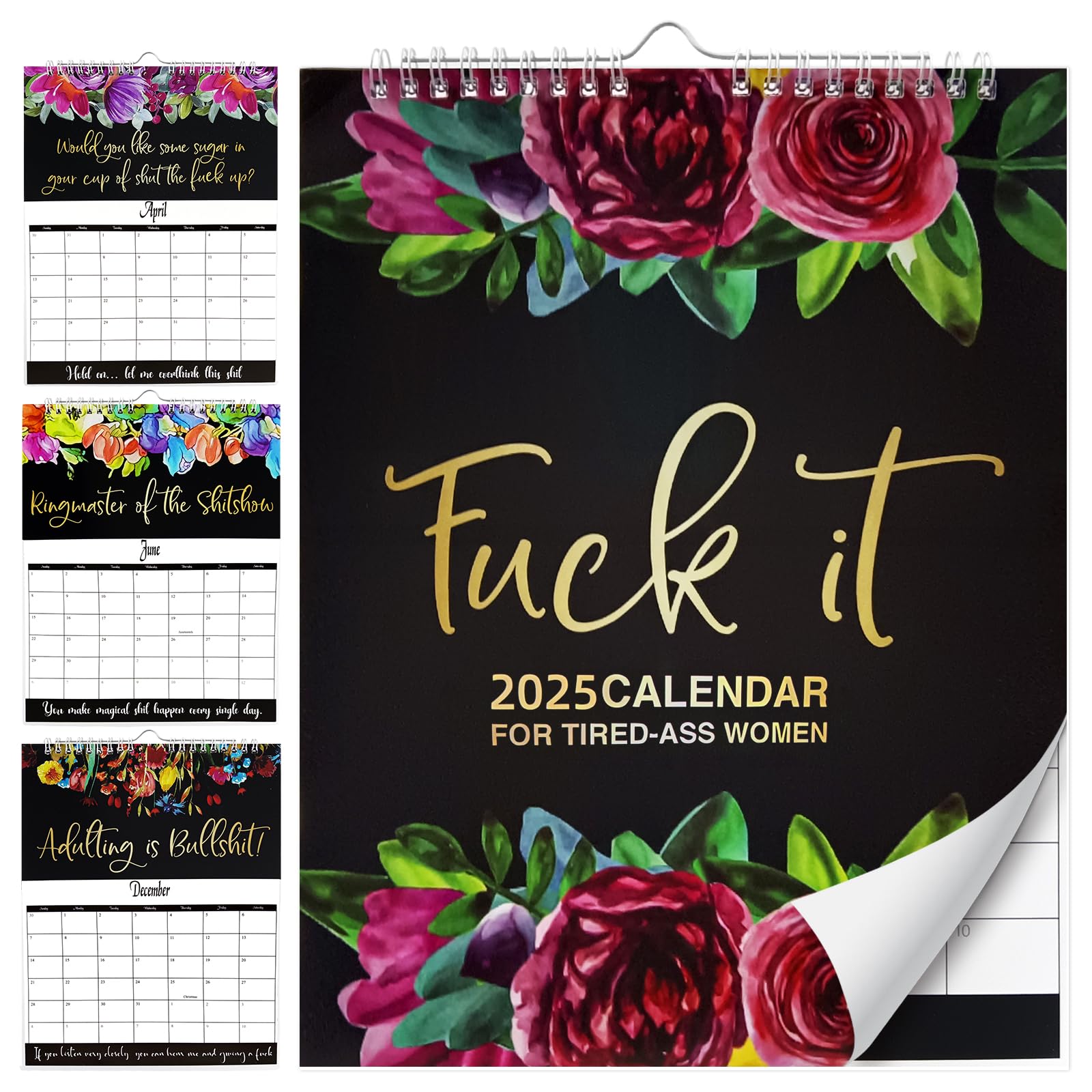 Audasi 2025 Calendar UK, Funny Wall Calendar 2025 Fu_ck it Calendar ...