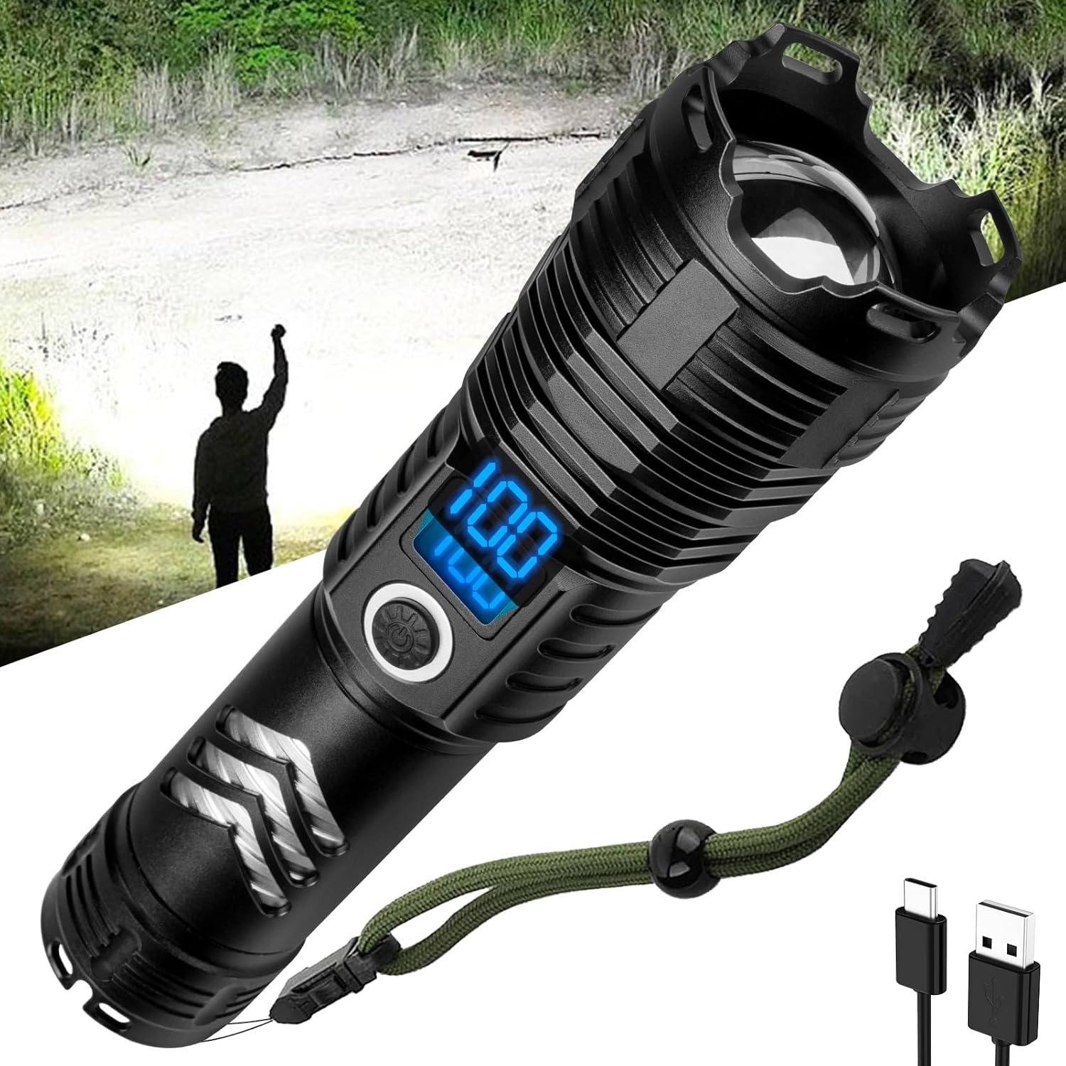 lemihui Rechargeable Flashlights High Lumens, 250000 Lumens Super ...