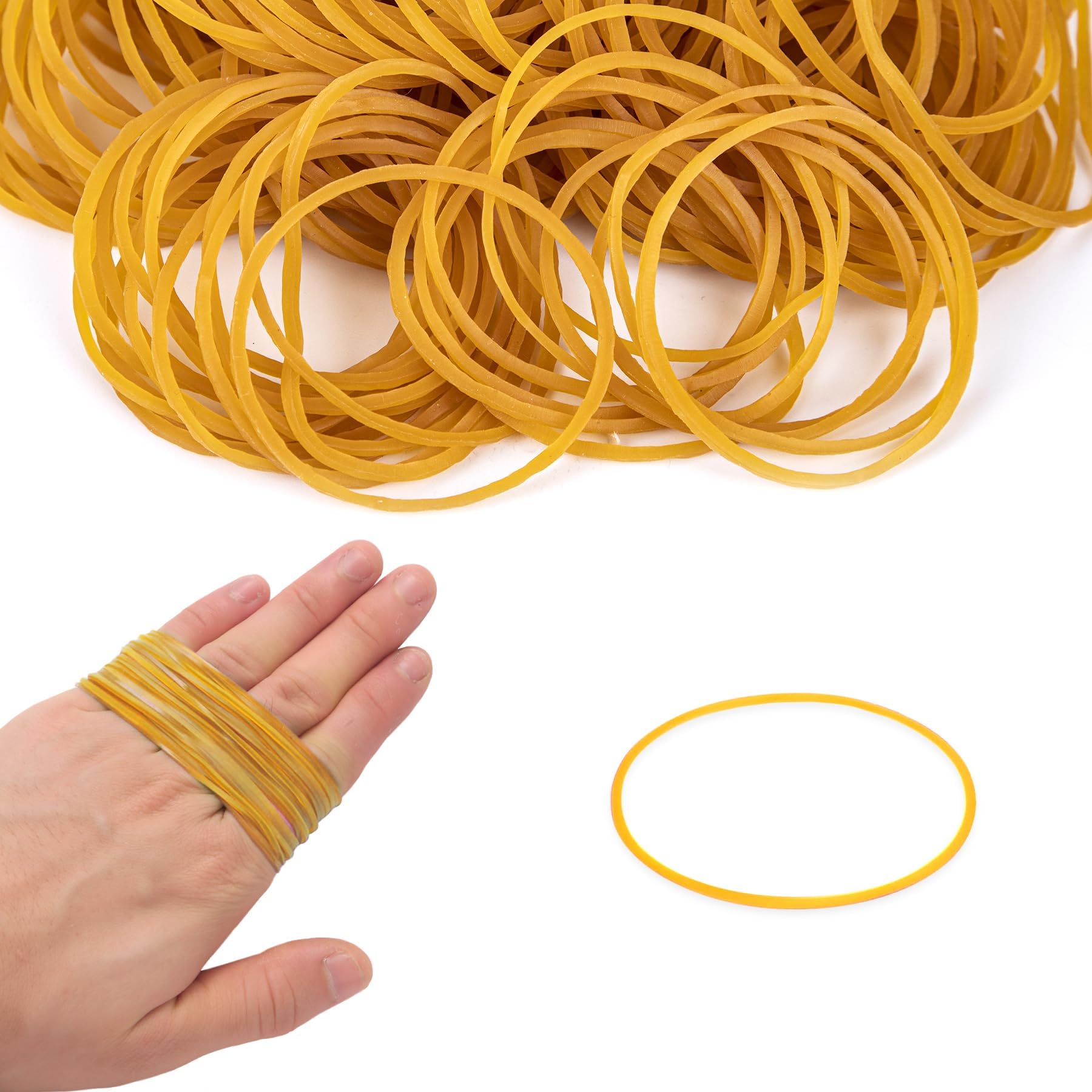Xingrun Yellow Rubber Elastic Bands 400Pcs Thick Natural Rubber Bands ...