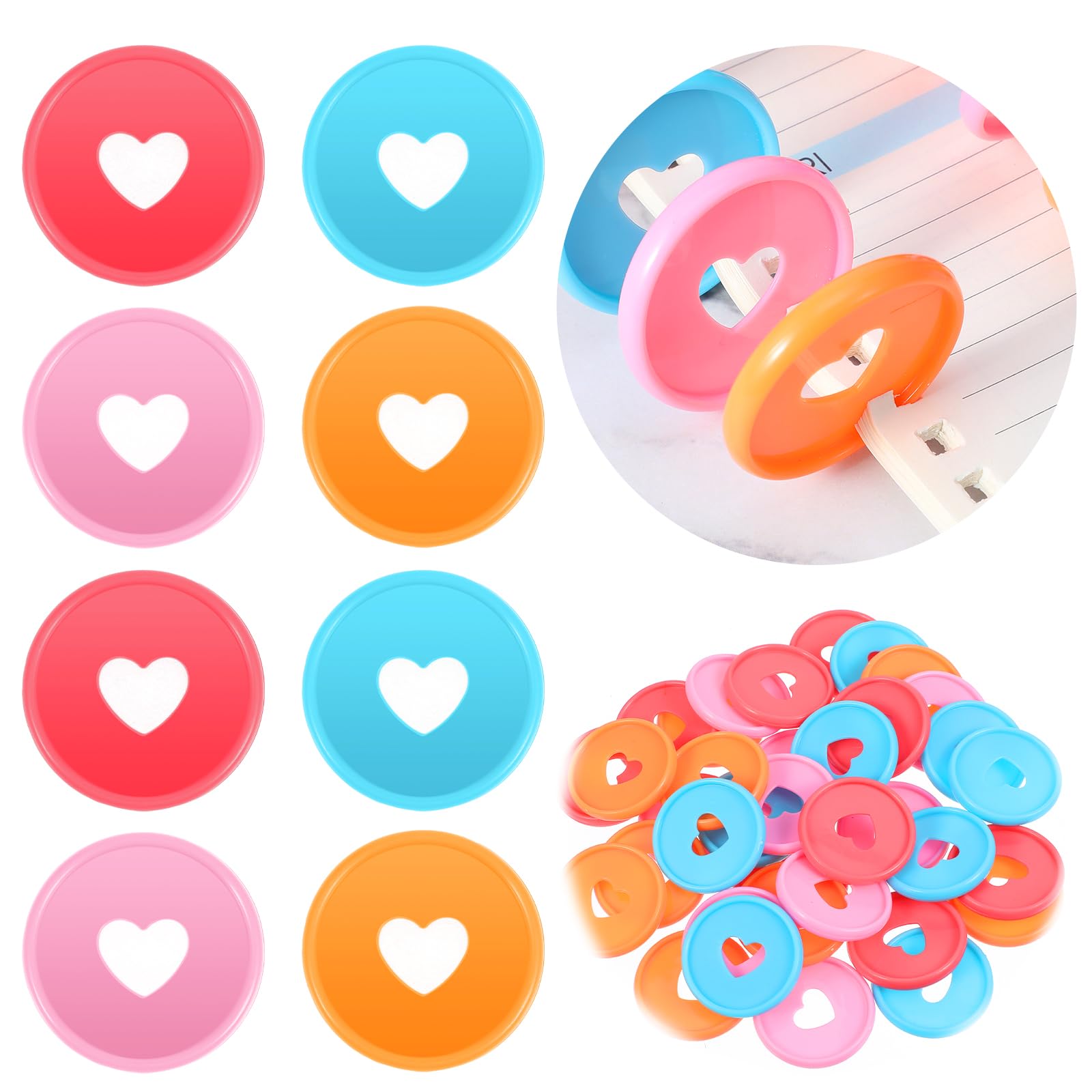 Amazon.com : 40 Pack Planner Discs Loose Leaf Binder Planner 4 Colors ...