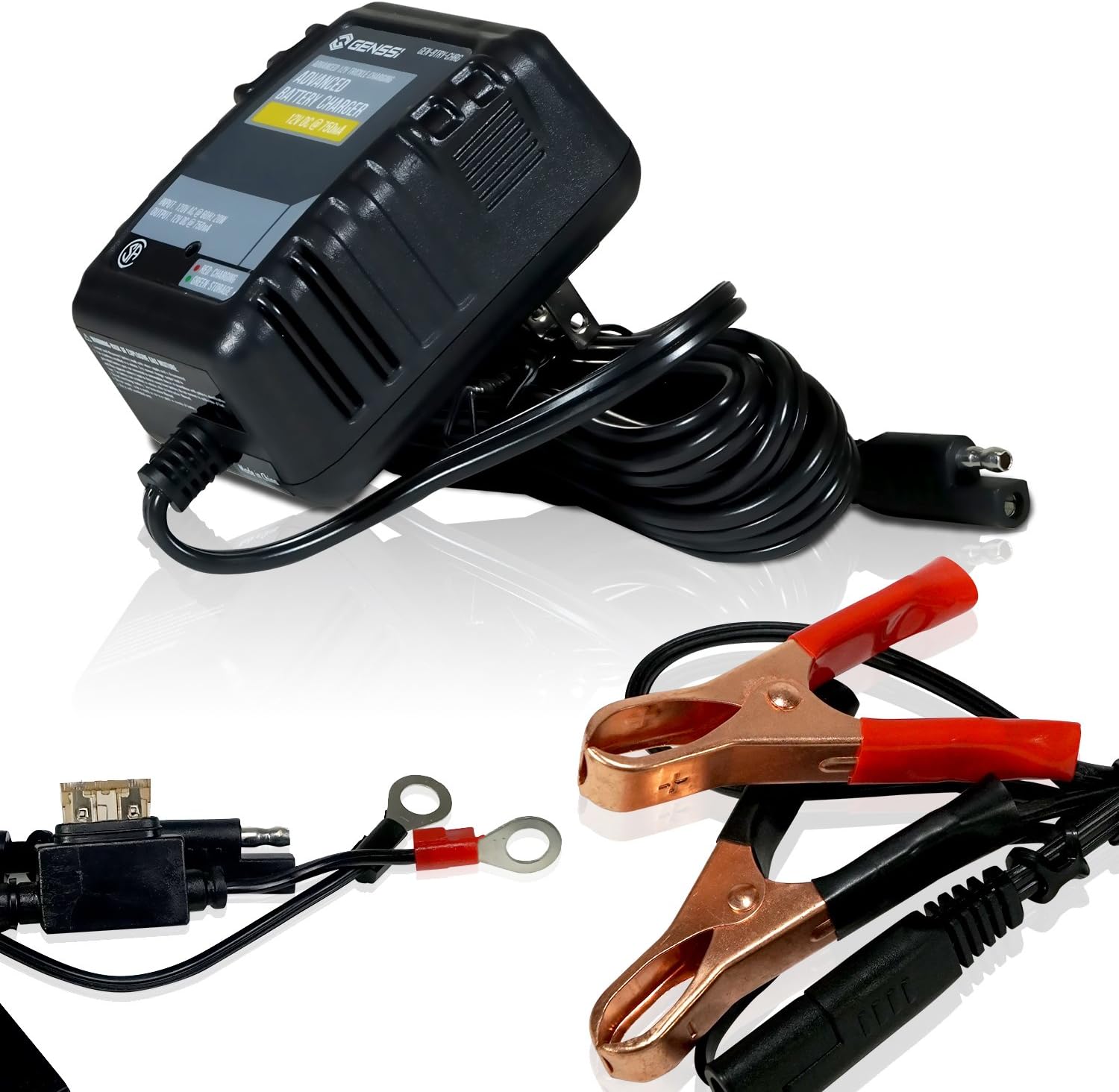 Amazon.com: GENSSI Battery Charger Trickle Kit Compact 12V for Car Boat ...
