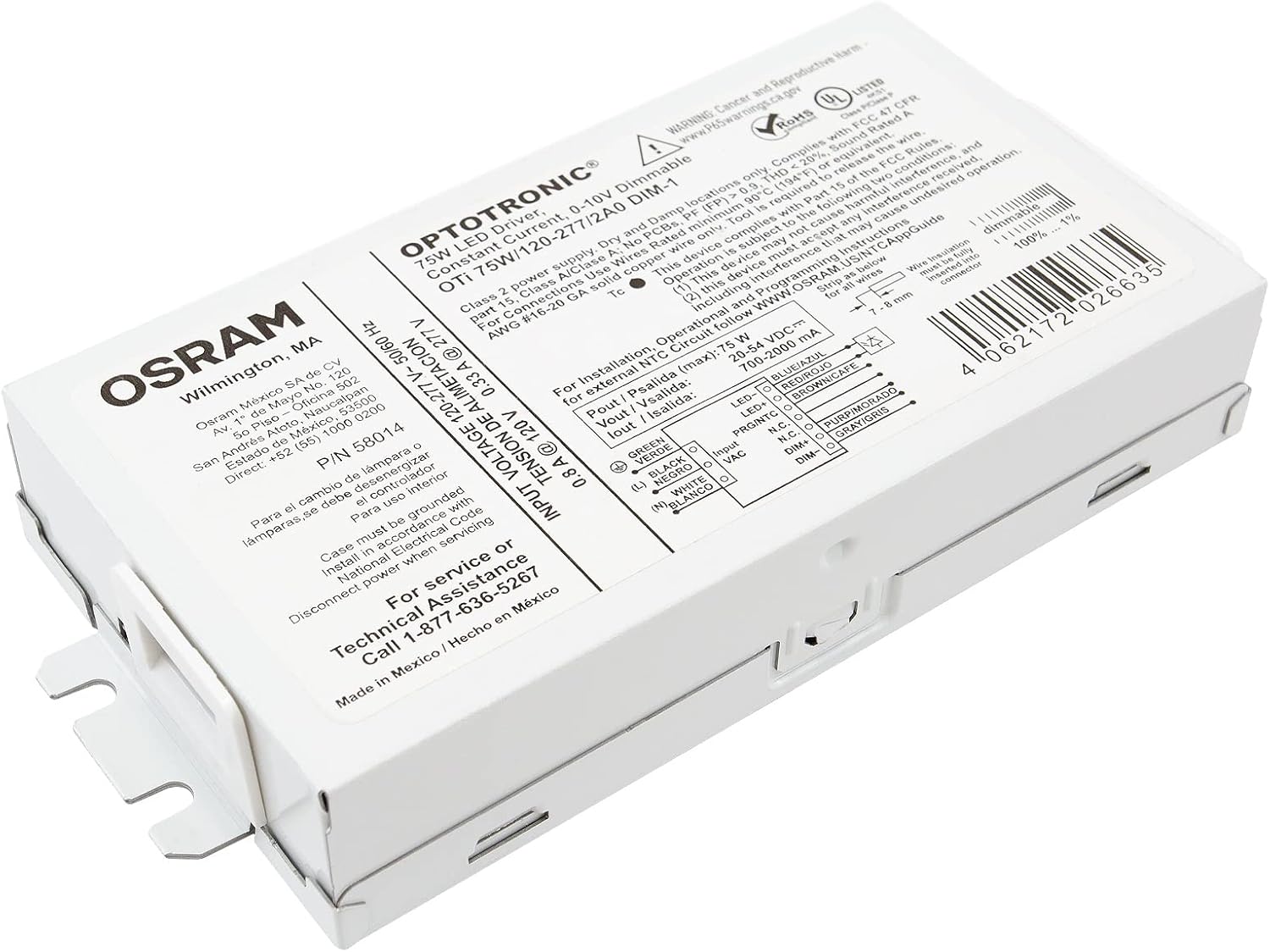 Osram 58014 Optotronic 75W 120/277V AC 50/60Hz Constant Current ...