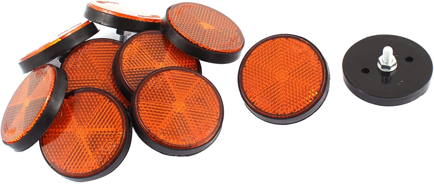 Amazon.com: uxcell 10 Pcs Yellow Round Circular Trailer Reflectors 56mm ...
