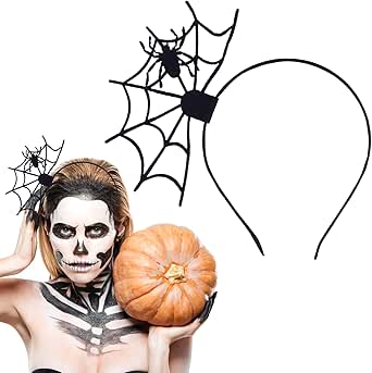 Amazon.com: WLLHYF Halloween Spider Web Hair Hoop, Halloween Headband ...