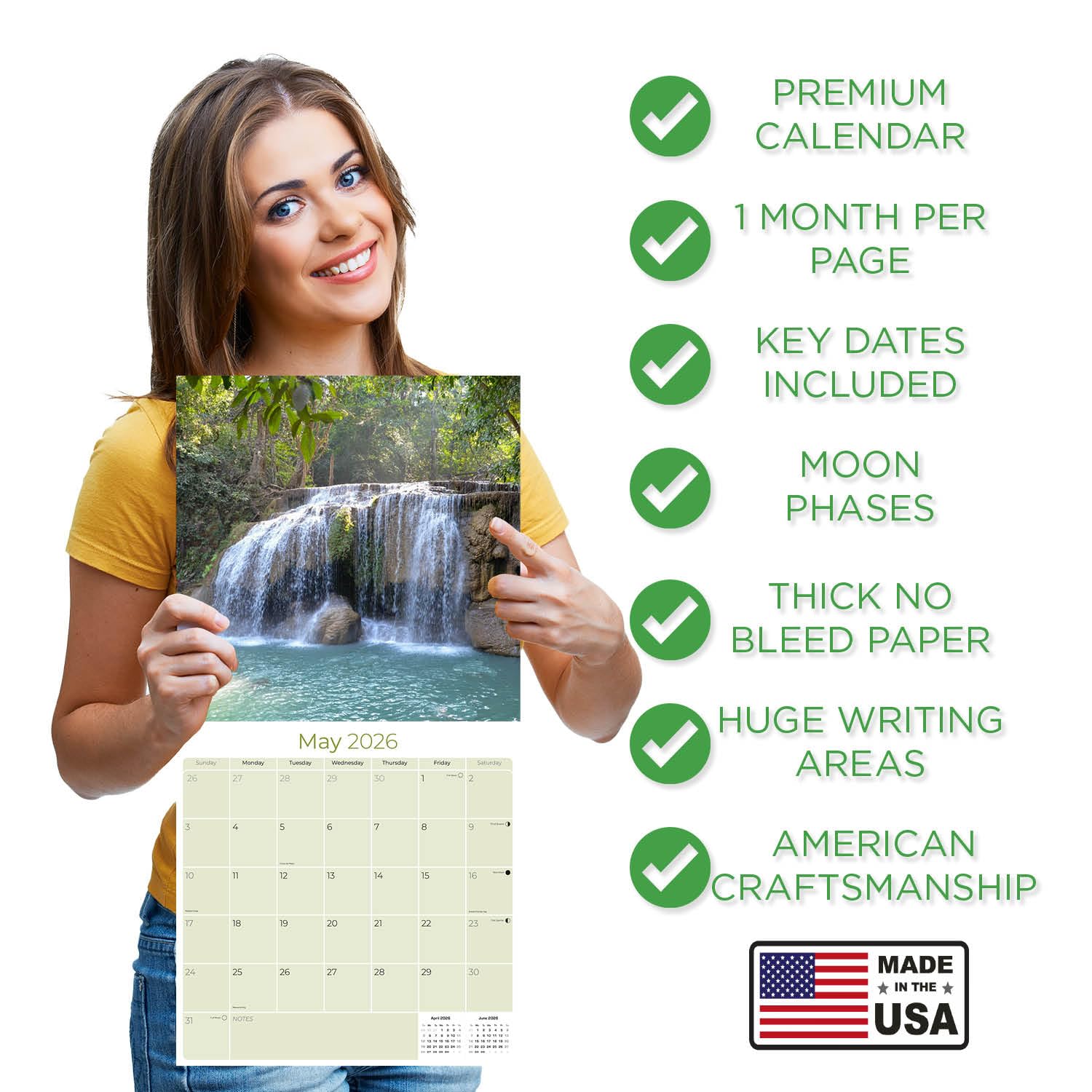 Snapklik.com : 2026 Waterfalls Calendar - 16 Month 12x24 Monthly Wall ...