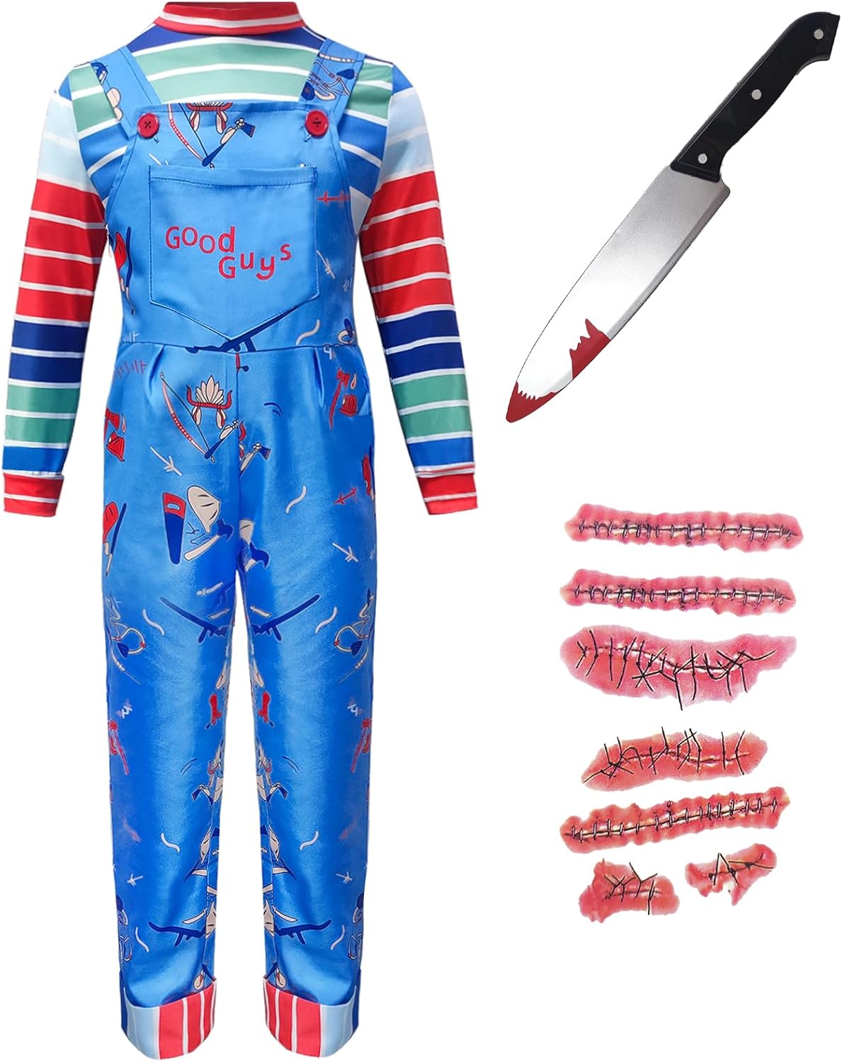 Amazon.com: FINASKASU Chucky Costume for Boys and Girls Halloween Dress ...