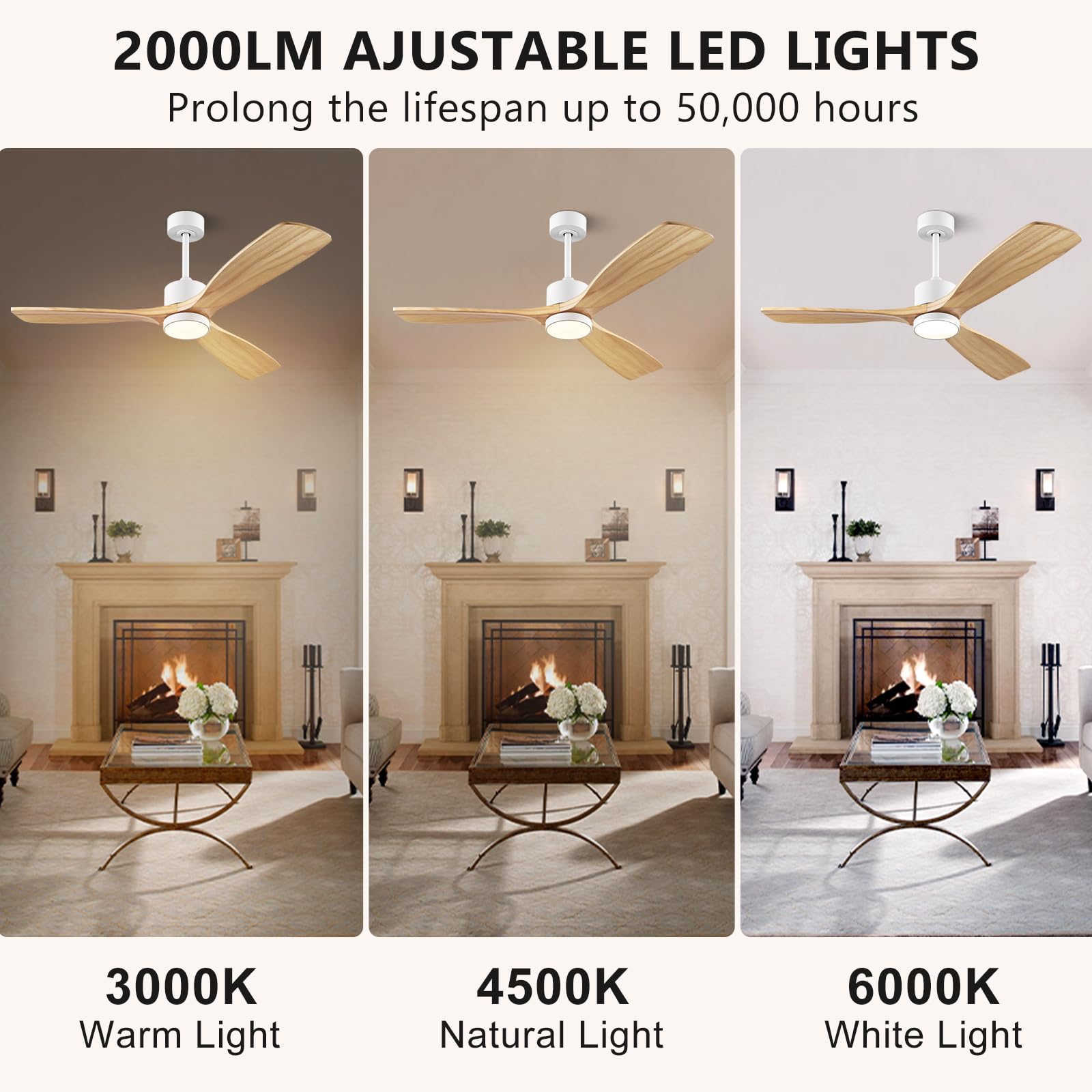 Eliora 60 inch Ceiling Fans with Lights and Remote Control, Outdoor ...