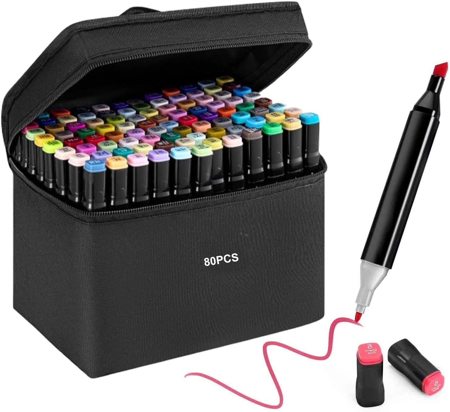 80 Colors Alcohol Markers Set Colouring Art Marker Pens Dual Tip ...