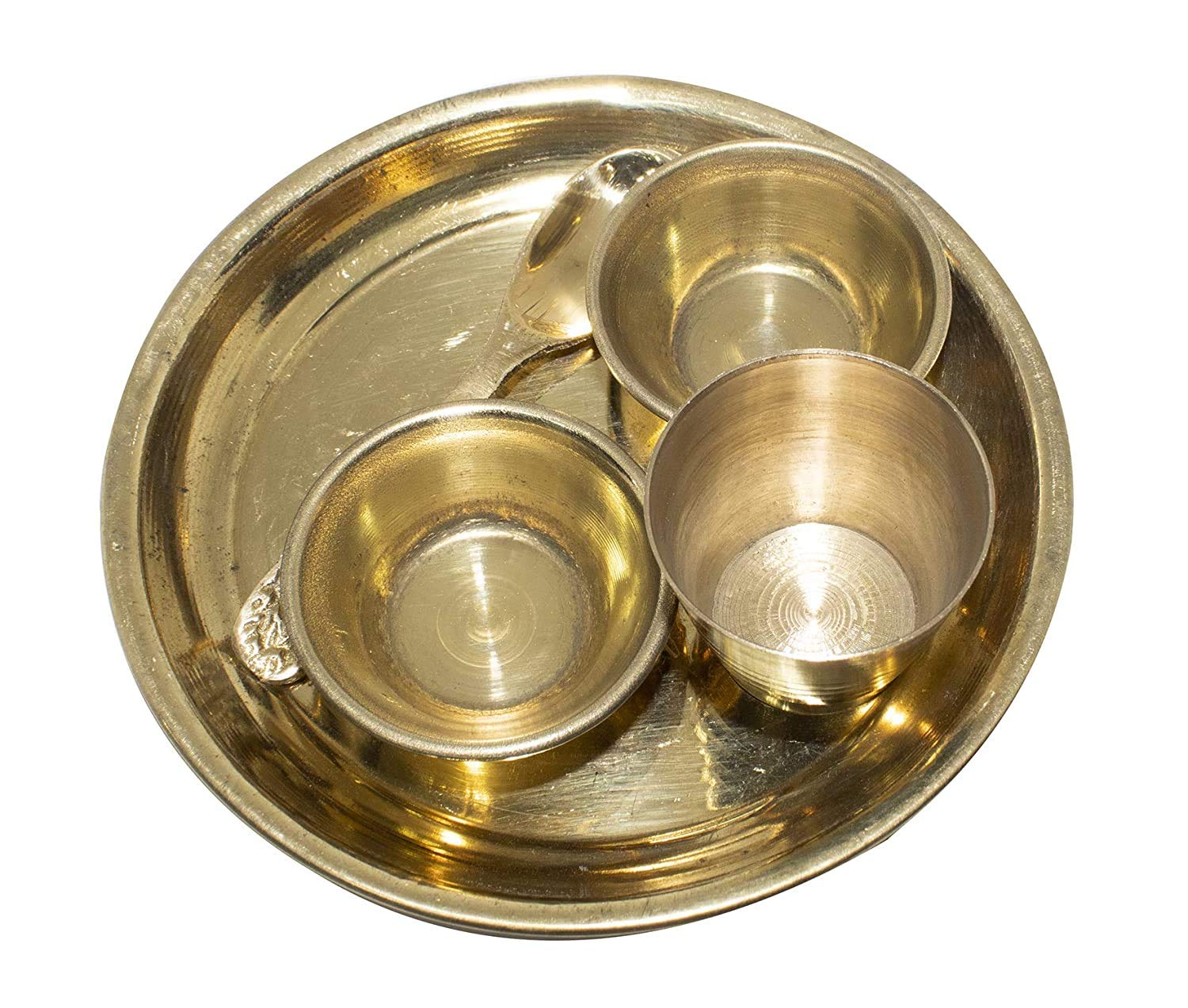Buy Pooja Aarti Thali for Home and Temple Bhog Thali with Glass, Bowl ...