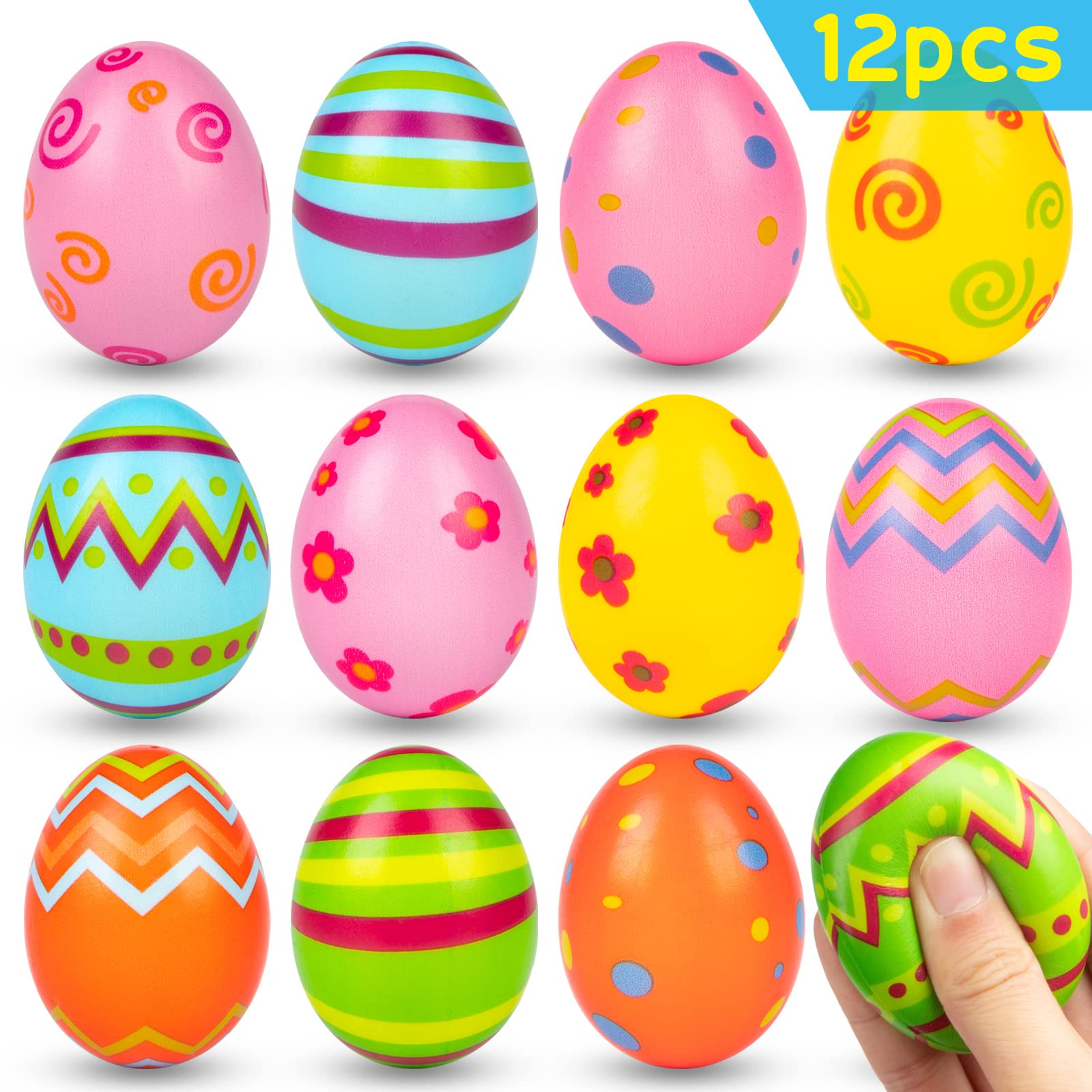 Snapklik.com : 12 PCS Easter Eggs Squishies Toys, Easter Basket ...