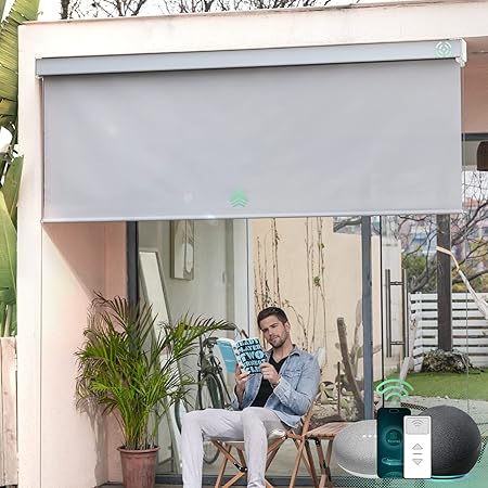 Amazon.com: Premium Outdoor Sun Shade, Motorized-Remote, 8-Feet by 8 ...