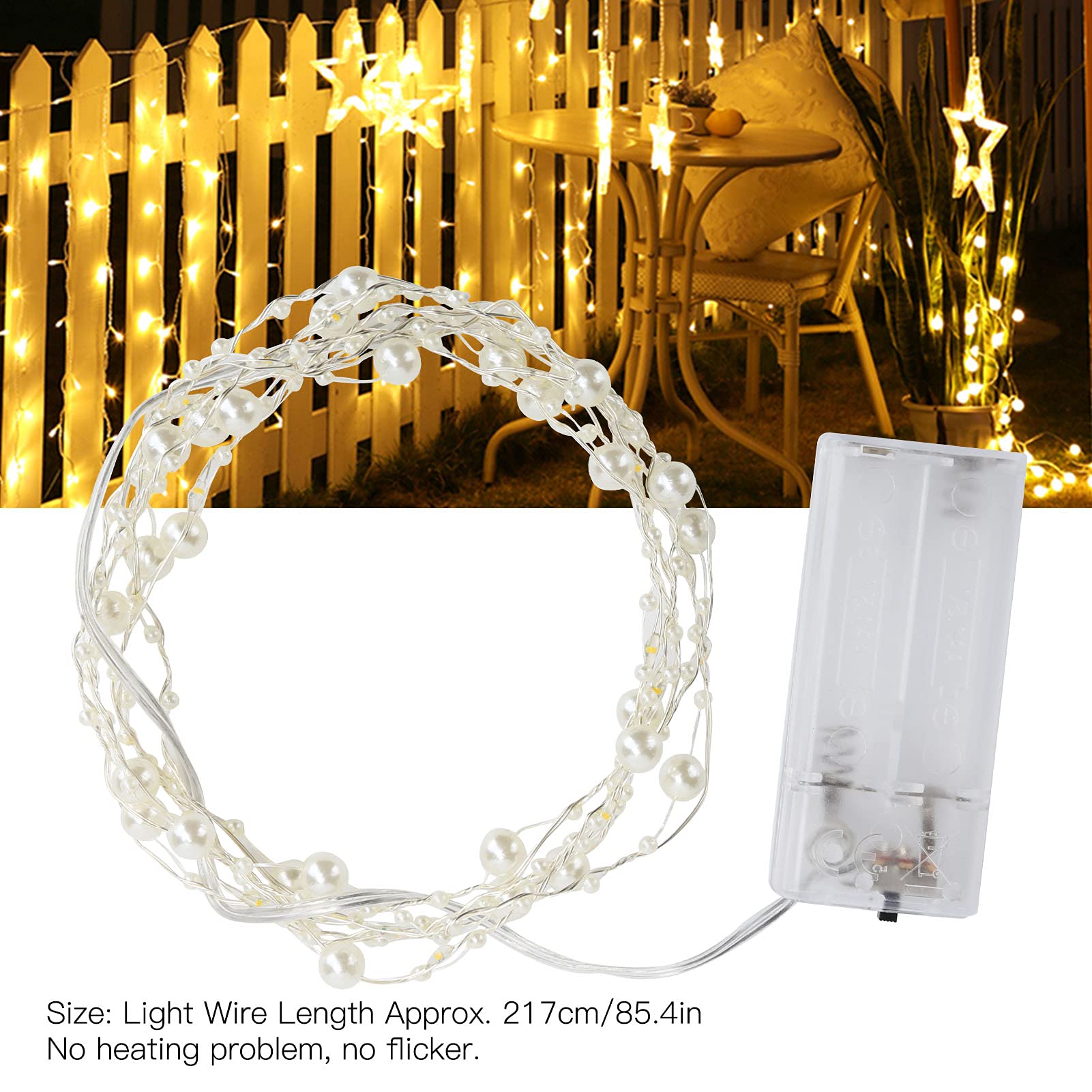 String Lights Pearl Package Pearl Shape Copper Wire LED Christmas