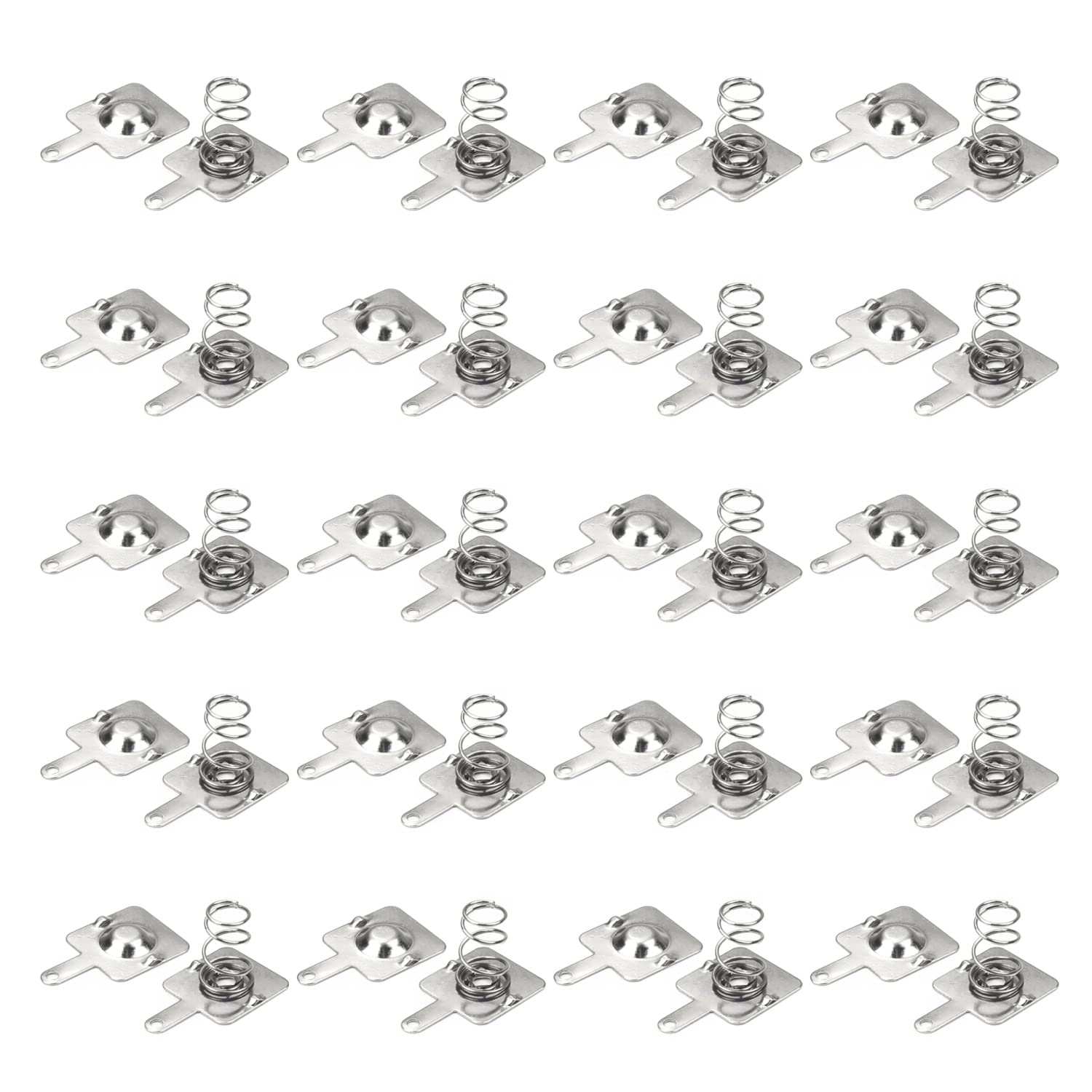 Heyiarbeit 20 Pairs Battery Springs AA Metal Contact Plate Replacement ...