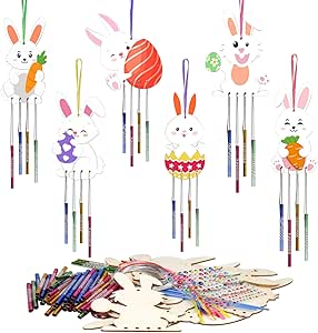 Amazon.com: Fennoral 12 Pack Bunny Wind Chime Kit for Kids Make You Own ...