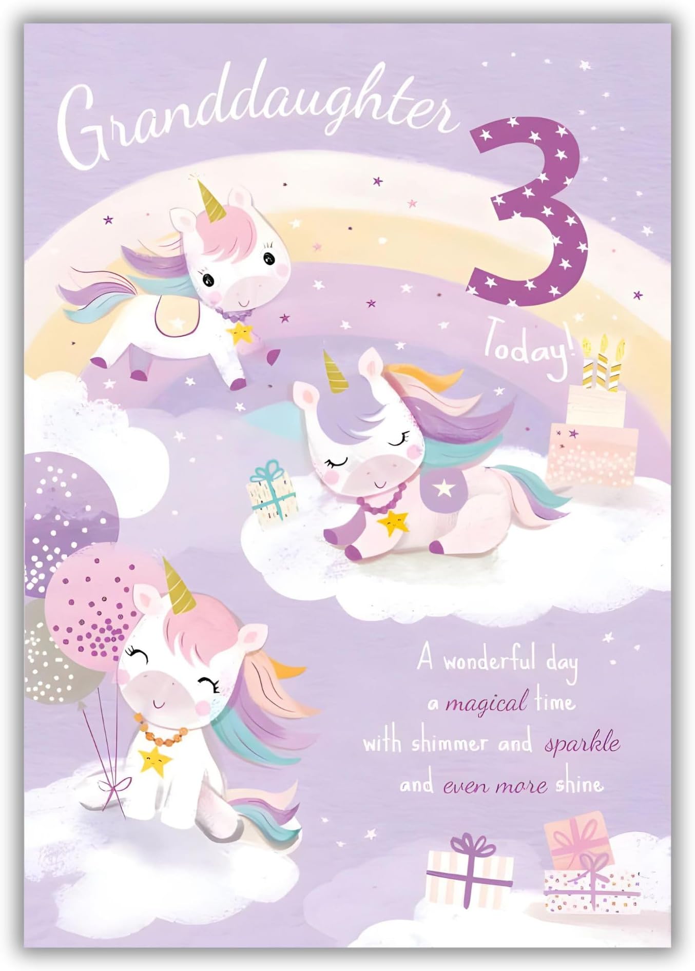 Granddaughter 3rd Birthday Card - Age 3 - Granddaughter - Magical ...