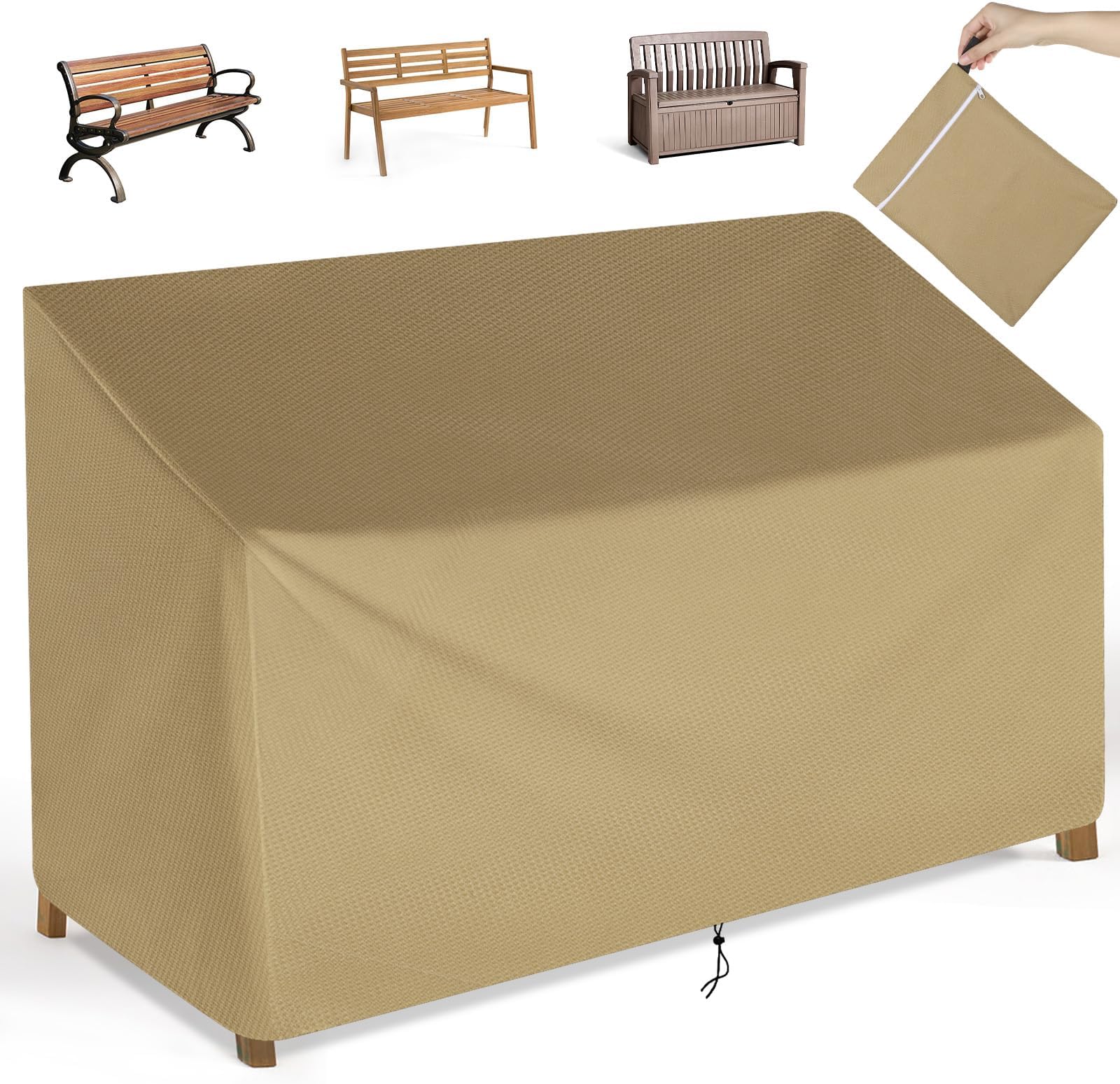 Amazon.com: ConPus Waterproof Outdoor Bench Cover - Two Seater Garden ...