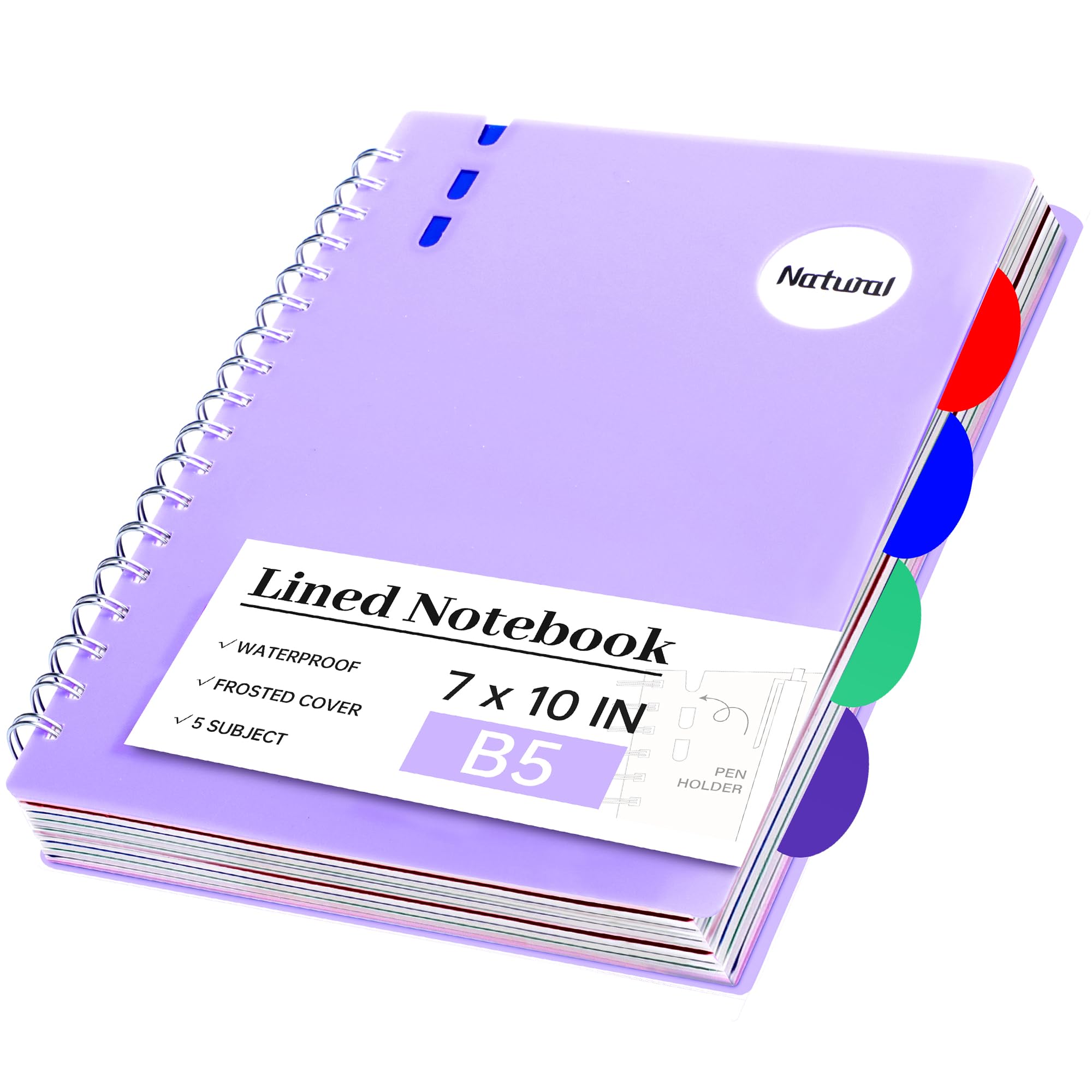 Amazon.com : Yoment 5 Subject Notebook with Tabs Dividers B5 Spiral ...