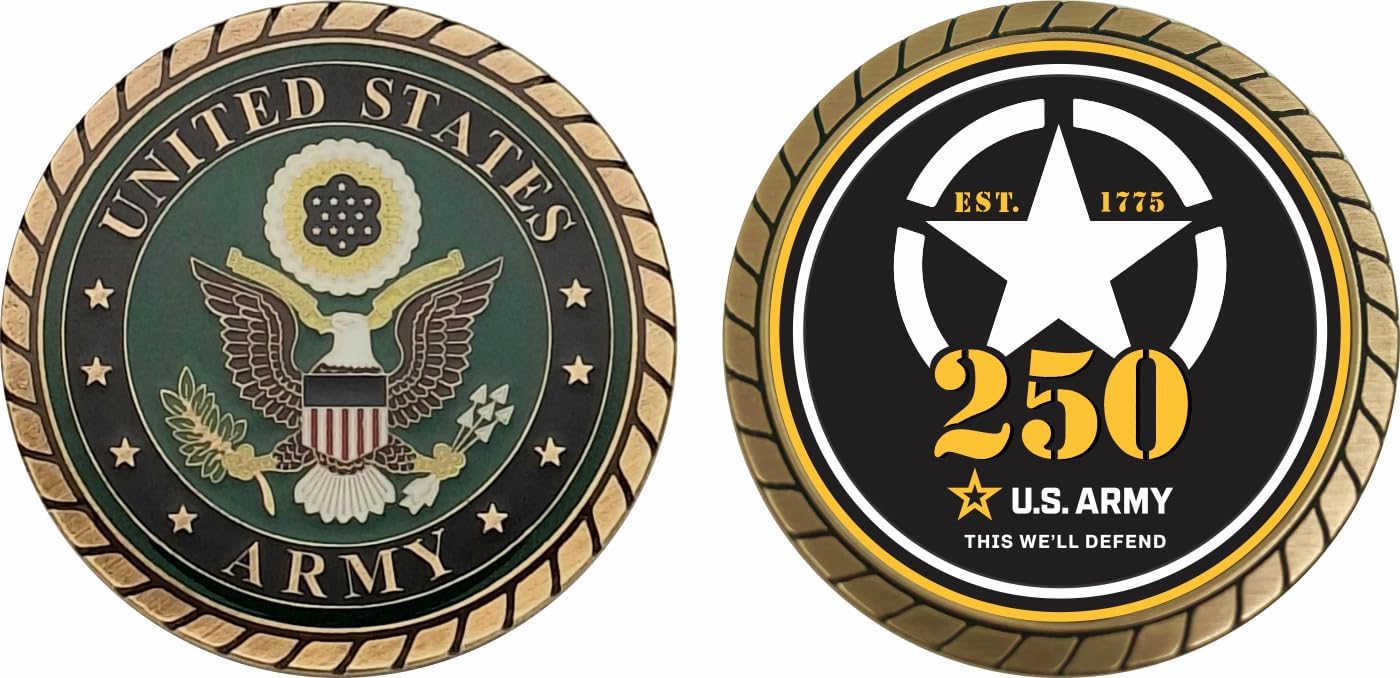 Amazon.com: U.S. Army 250th Anniversary Challenge Coin : Collectibles ...