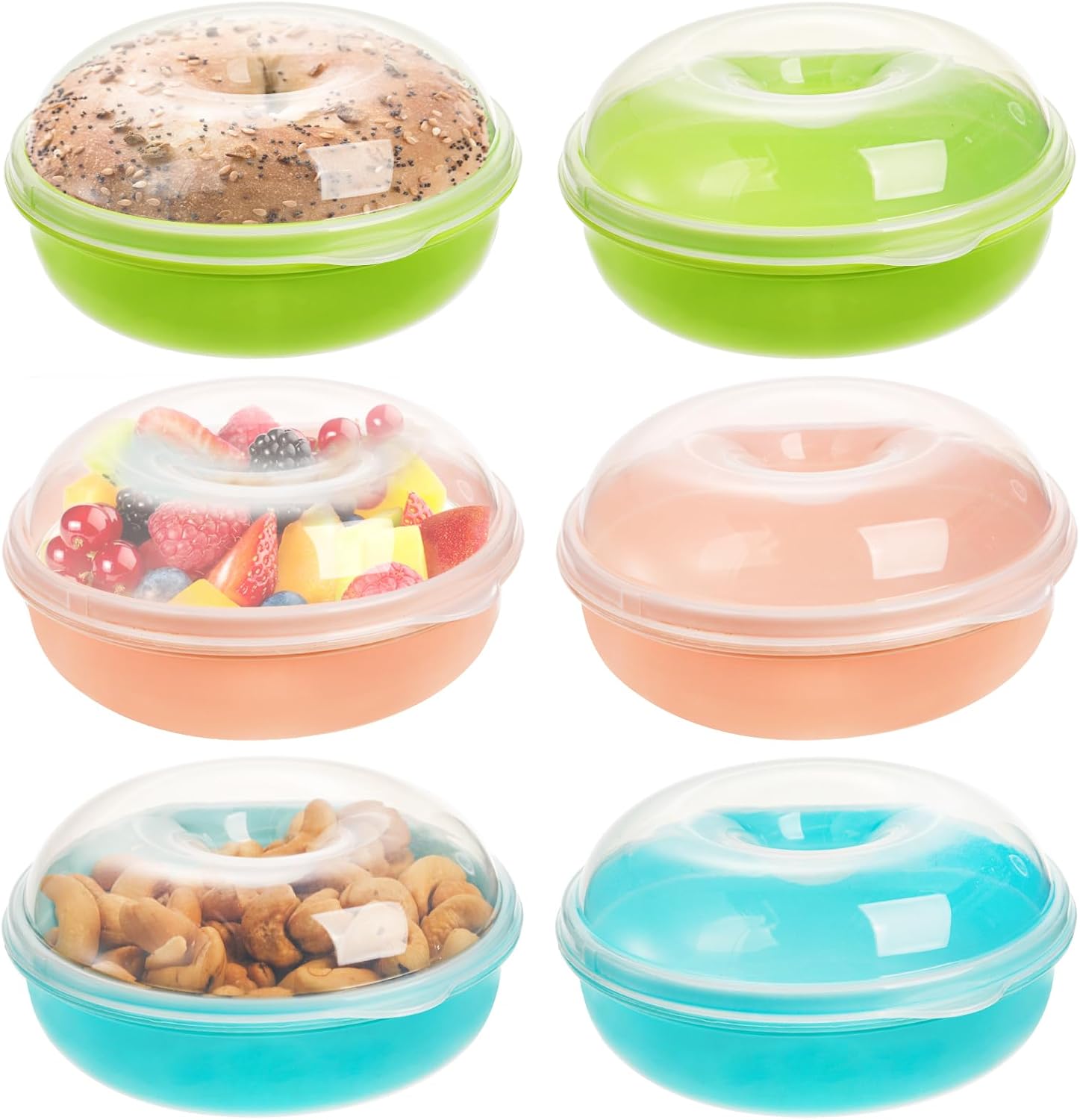 Amazon.com: Frcctre 6 Pack Bagel Keeper, Round Bagel Fresh Saver Donut ...