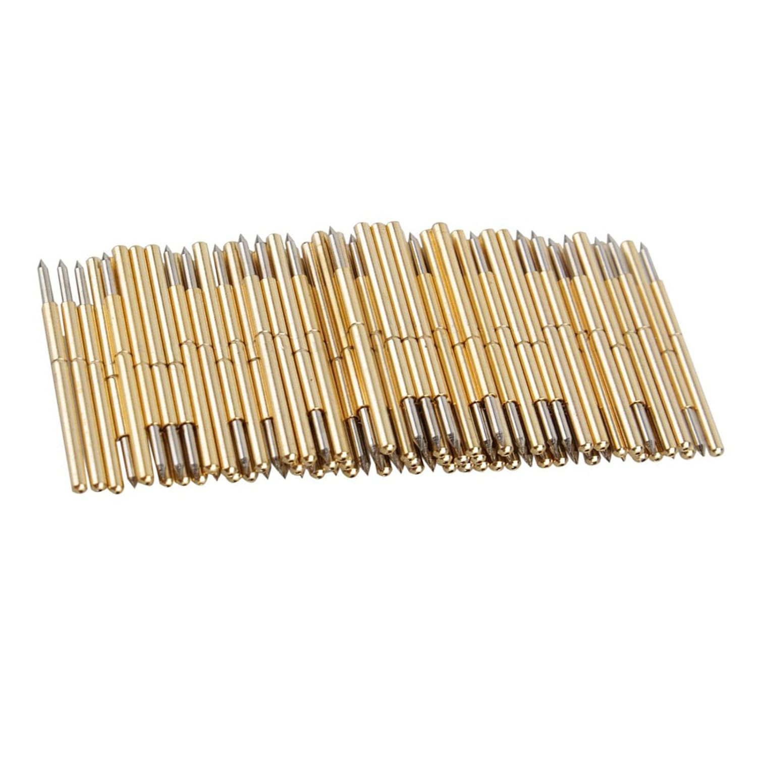 100pcs Spring Probe Pogo Pin Brass P75-B1 Spring Test Probe Round Pogo ...