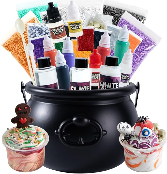 Amazon.com: JOYIN Halloween Slime Kit with Cauldron Kettle, Spooky Make ...