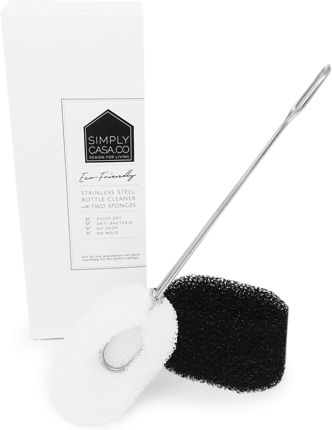 Amazon.com: SIMPLYCASA Bottle & Glass Cup Sponge Cleaner, Stainless ...