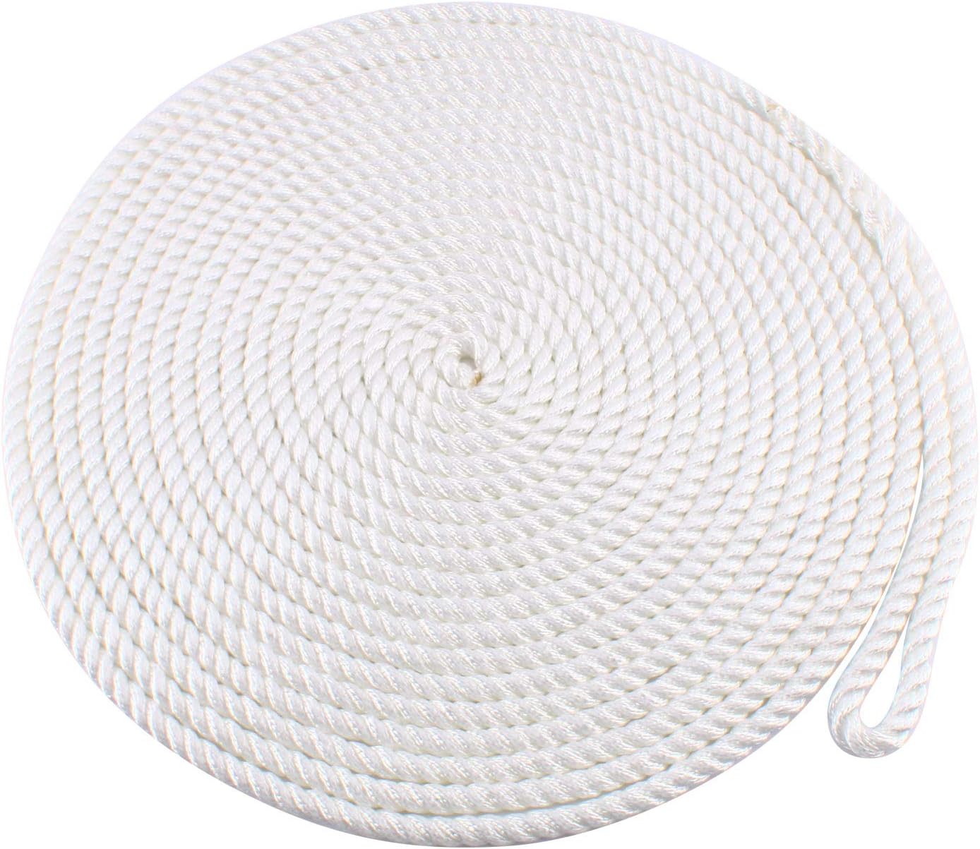 Amazon.com: Amarine Made 1/2 inch 35 feet 3 Strand Twisted Nylon Rope ...