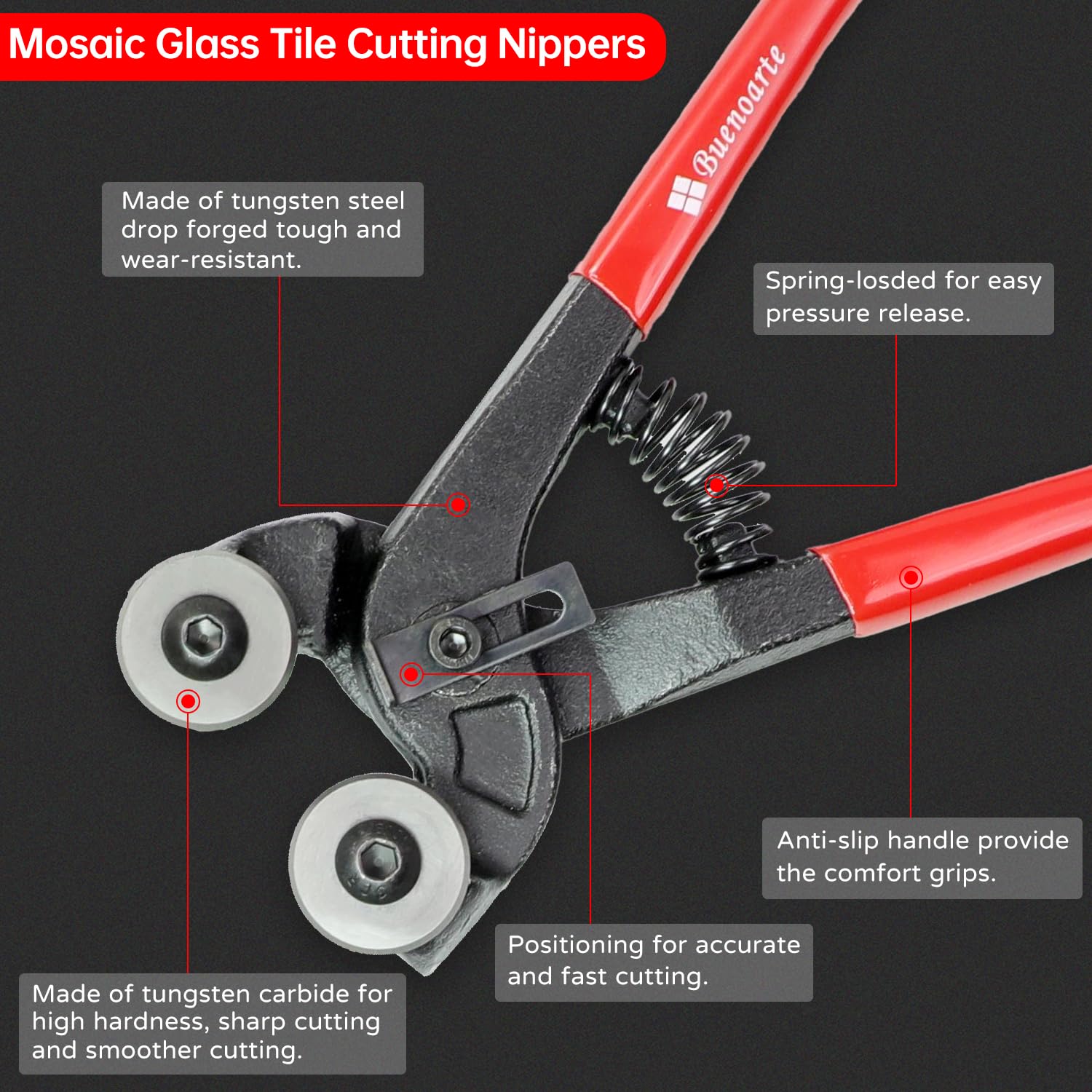 Snapklik.com : Glass Tile Nippers - Heavy Duty Wheeled Glass Mosaic ...