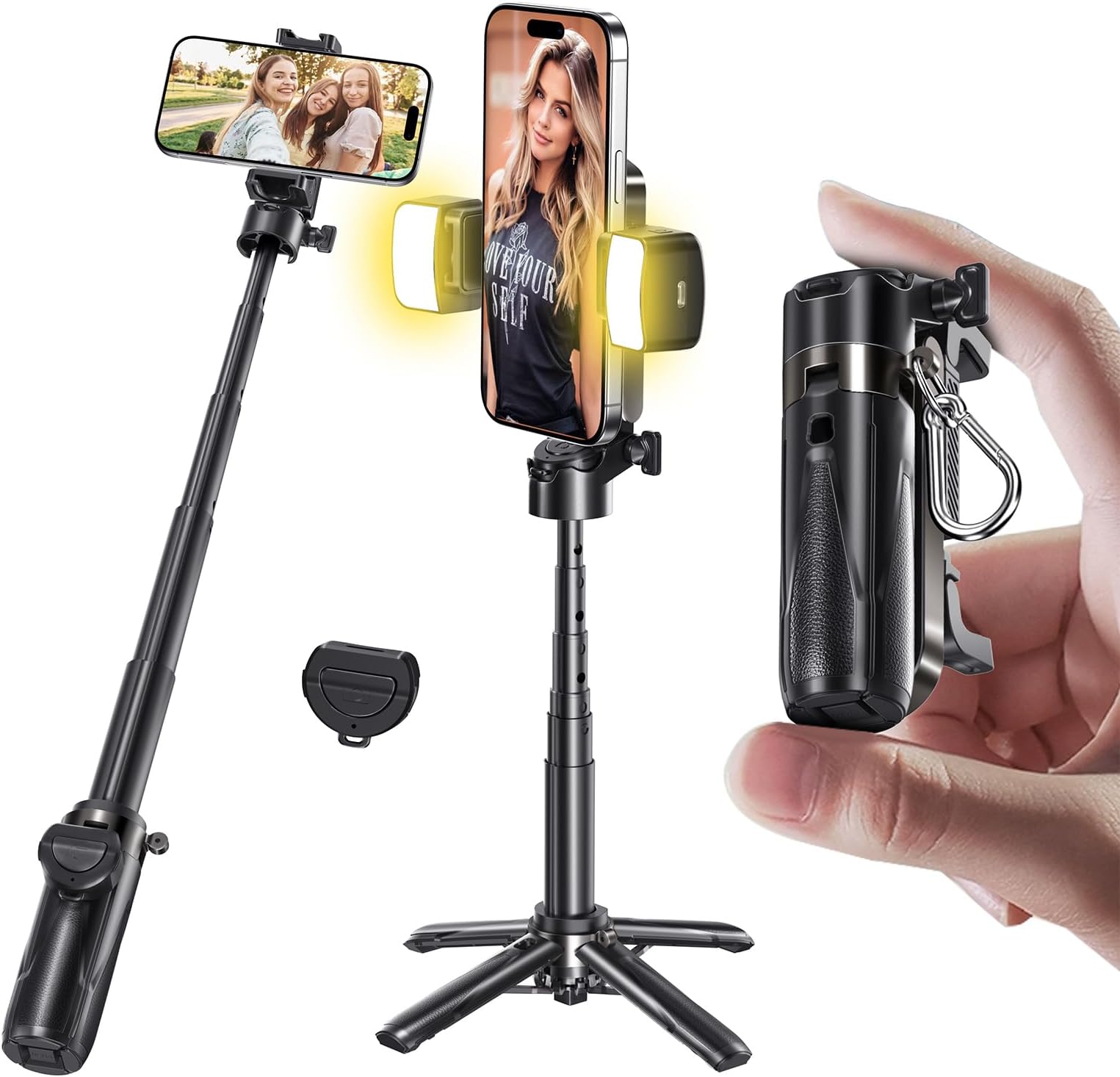 Amazon.com: MAGIC JOHN Phone Tripod, Portable Selfie Stick, Pocket Size Selfie Stick for iphone ...