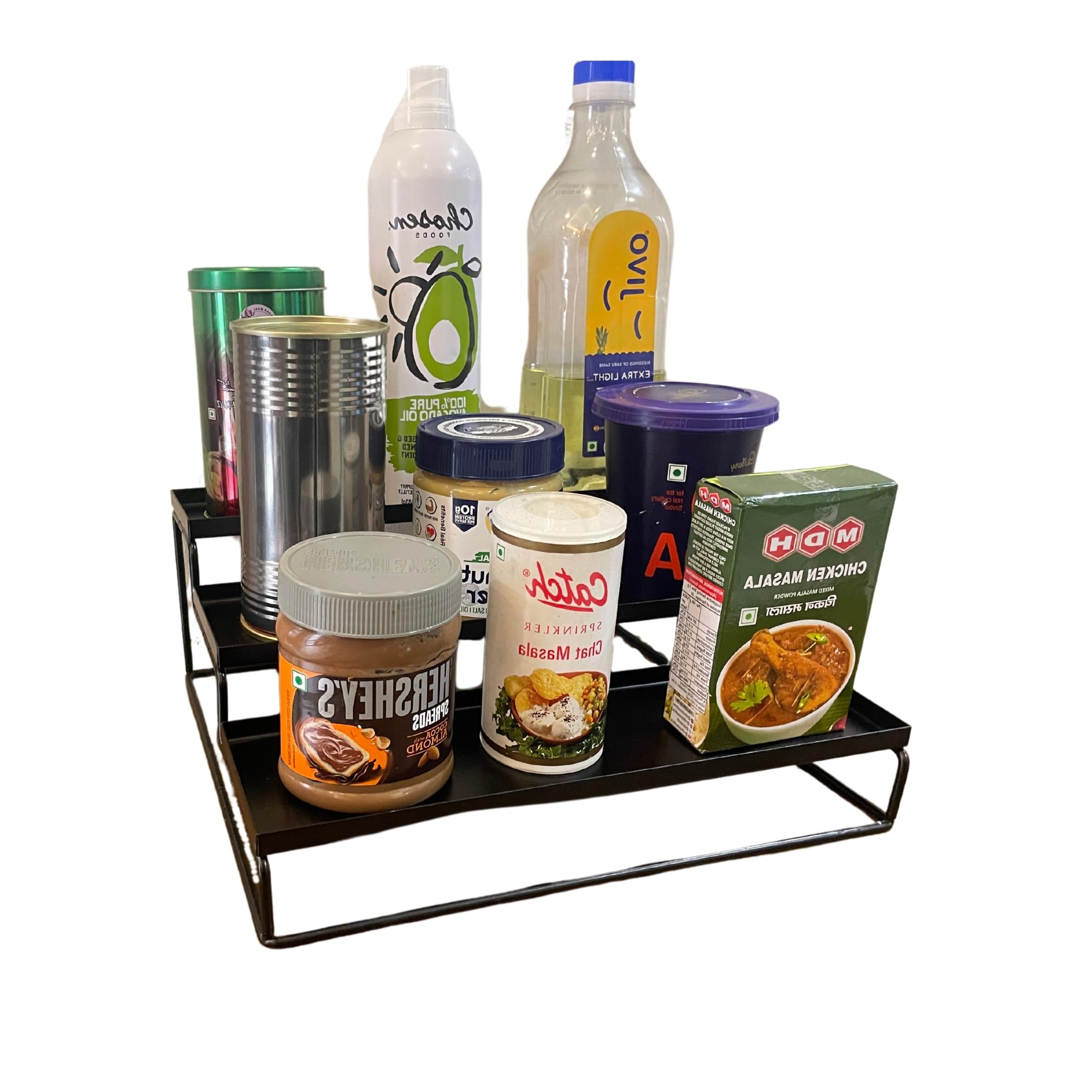 Go Hooked Kitchen 3-Tier Step Standing rack Kitchen Spice Bottle Rack ...