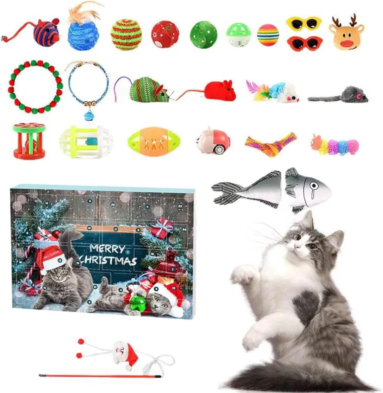 Hemore Cat Advent Calendar 2024, 24 Days Christmas Countdown Calendar ...