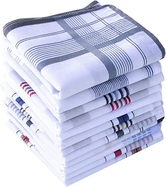 Mens Cotton Handkerchiefs Checkered Pattern Handkerchief Plaid Pocket ...